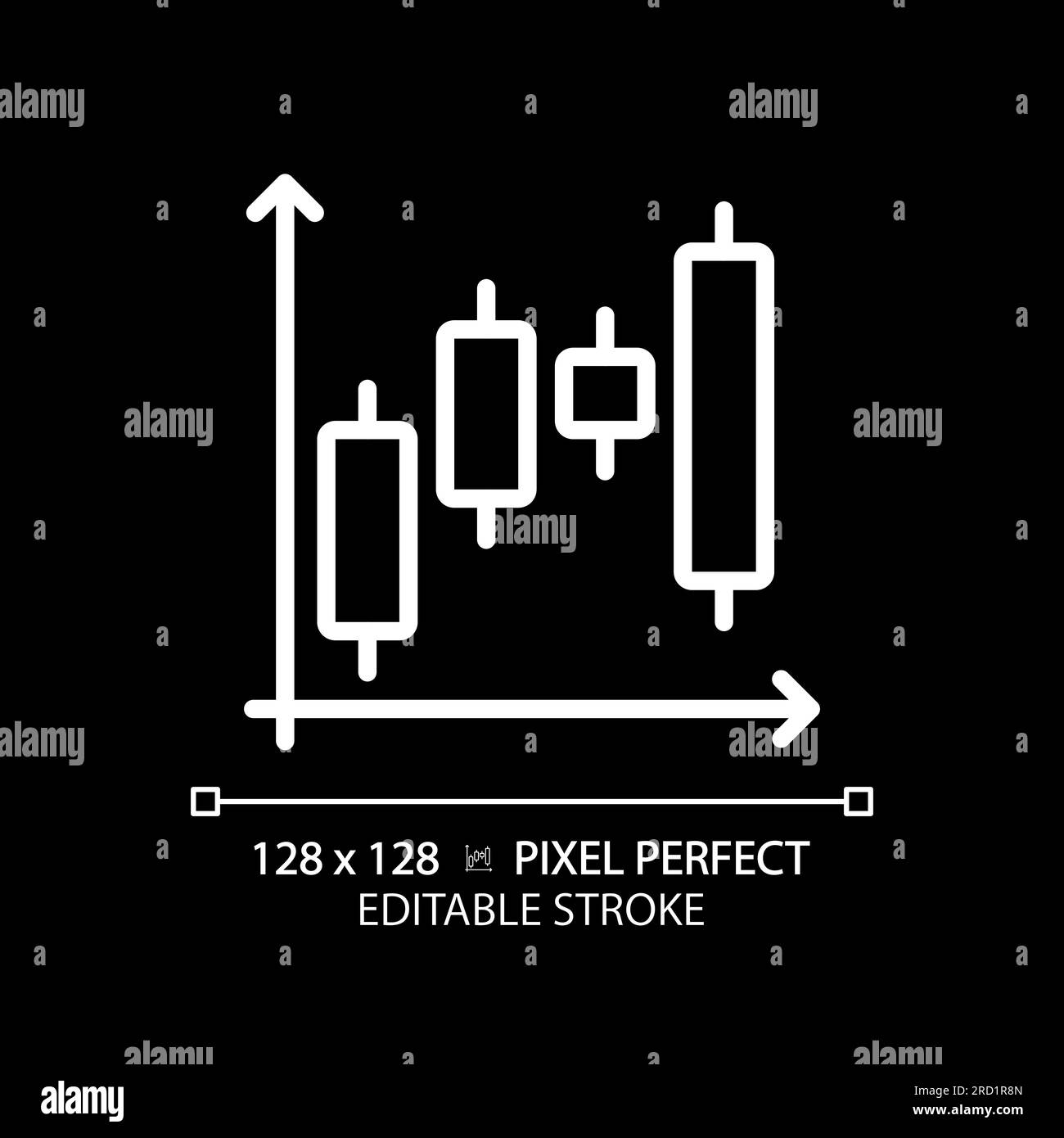 Candlestick Chart White Linear Icon For Dark Theme Stock Vector Image And Art Alamy 