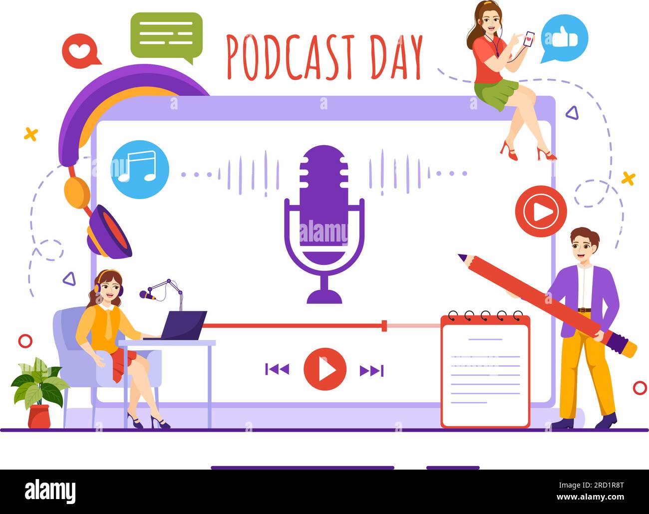 International Podcast Day Vector Illustration on September 30 with ...