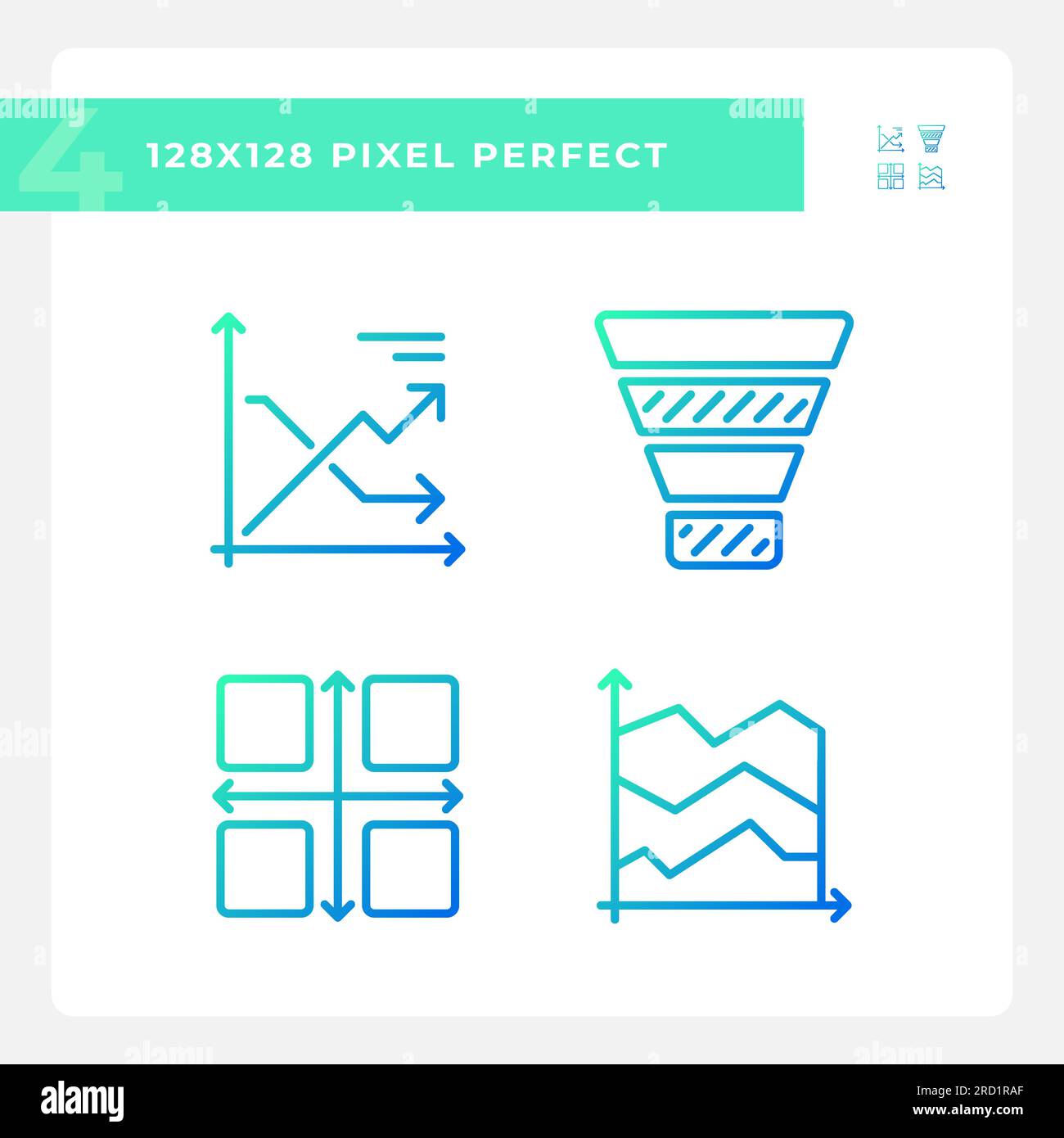 Marketing charts gradient linear vector icons set Stock Vector Image & Art - Alamy