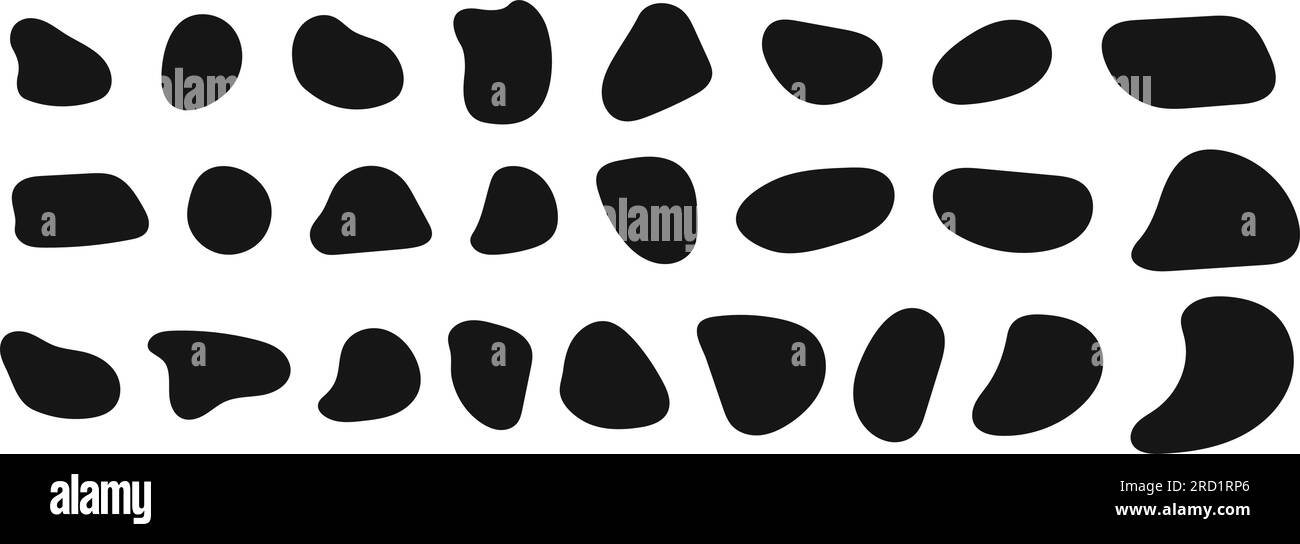 Set of irregular shapes, organic blobs, liquid stains, ink splodges ...
