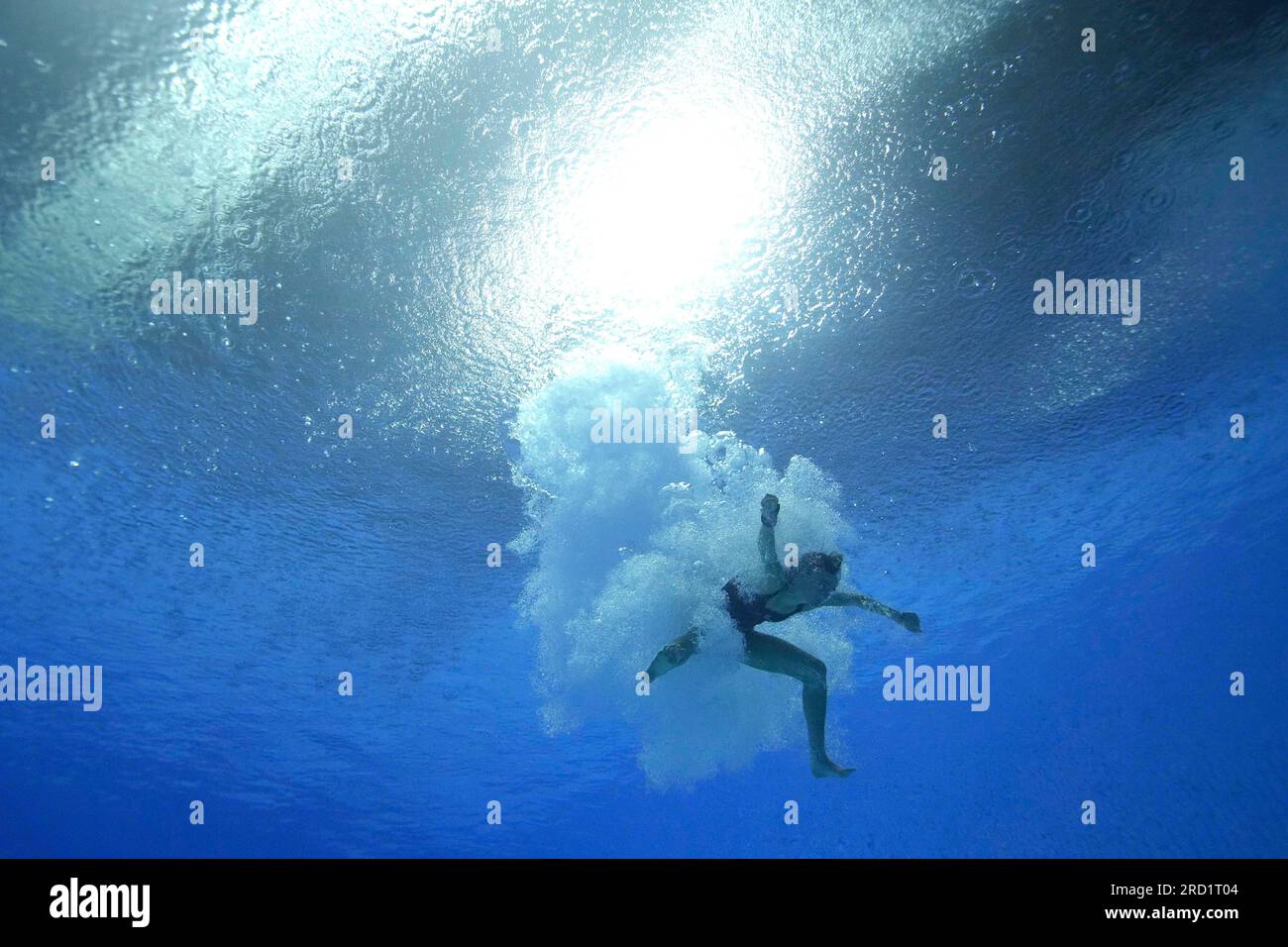 Ana Carvajal of Spain competes during the women's 10m platform diving ...