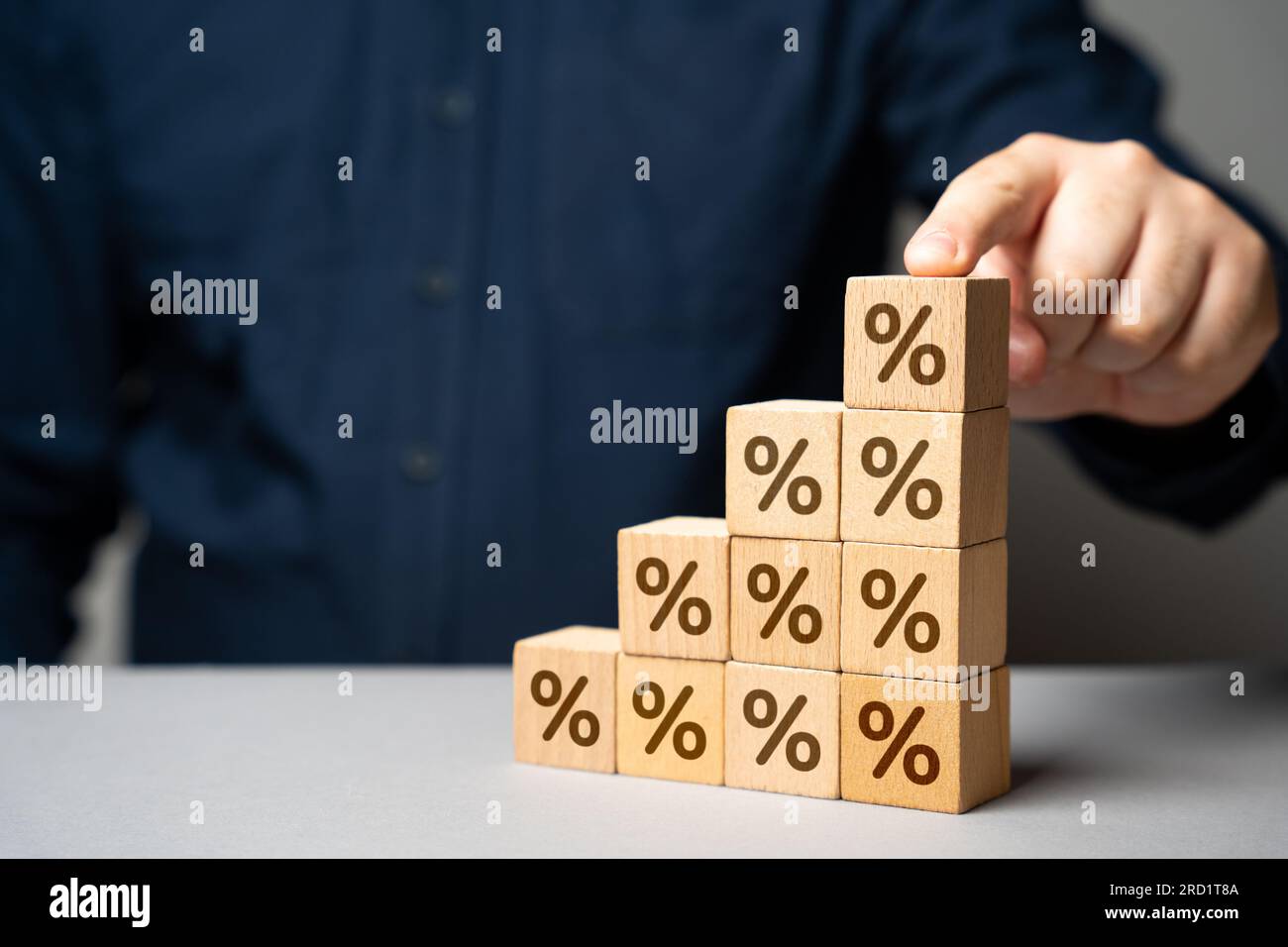 Percent growth scale. High income on deposits and investments. Increase ...