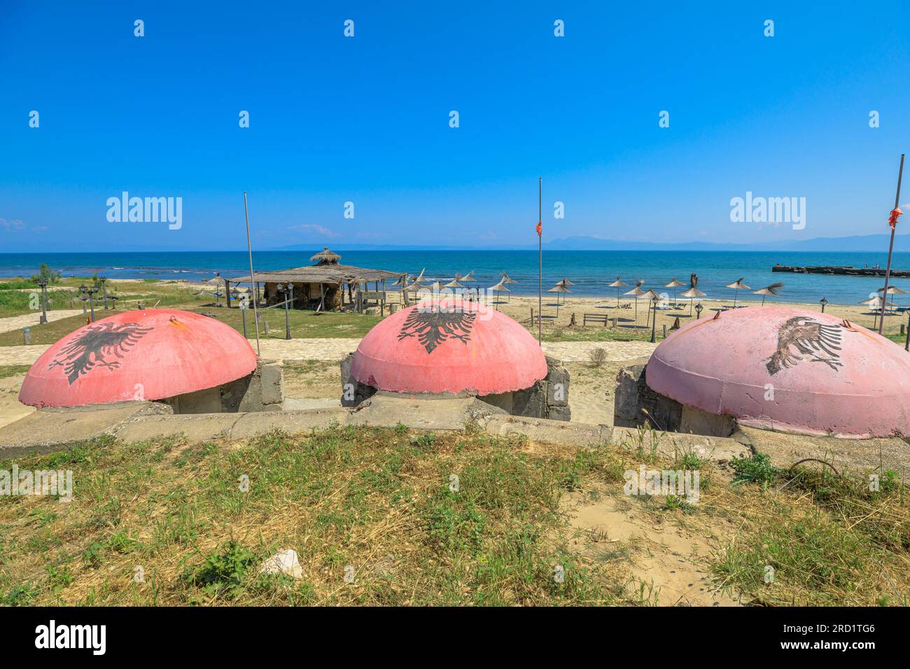 Albanian Cape of Rodon bunkers of cold war. During the Communist era ...