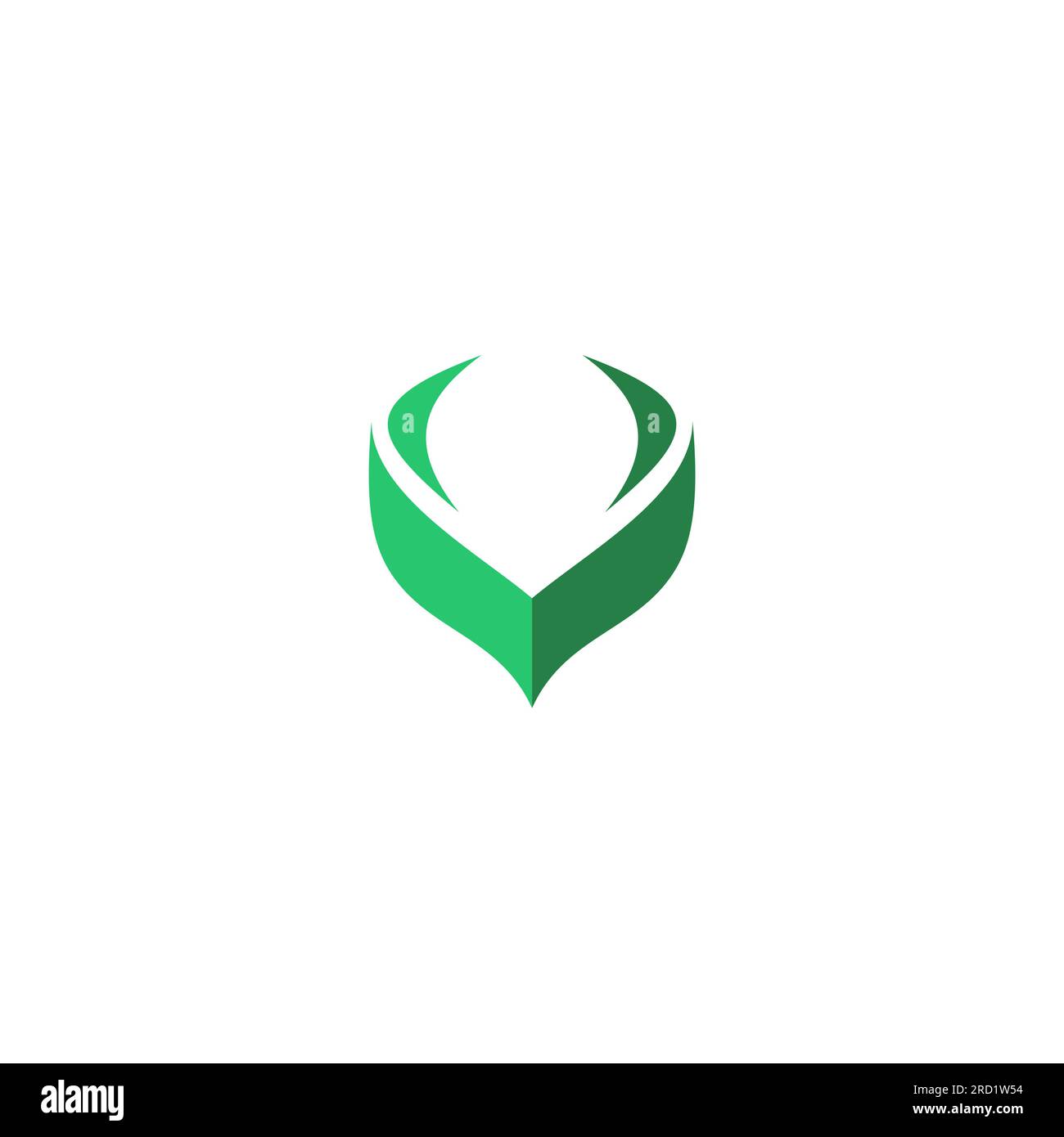 V Leaf Logo Design. Letter V With Green Color Stock Vector Image & Art ...