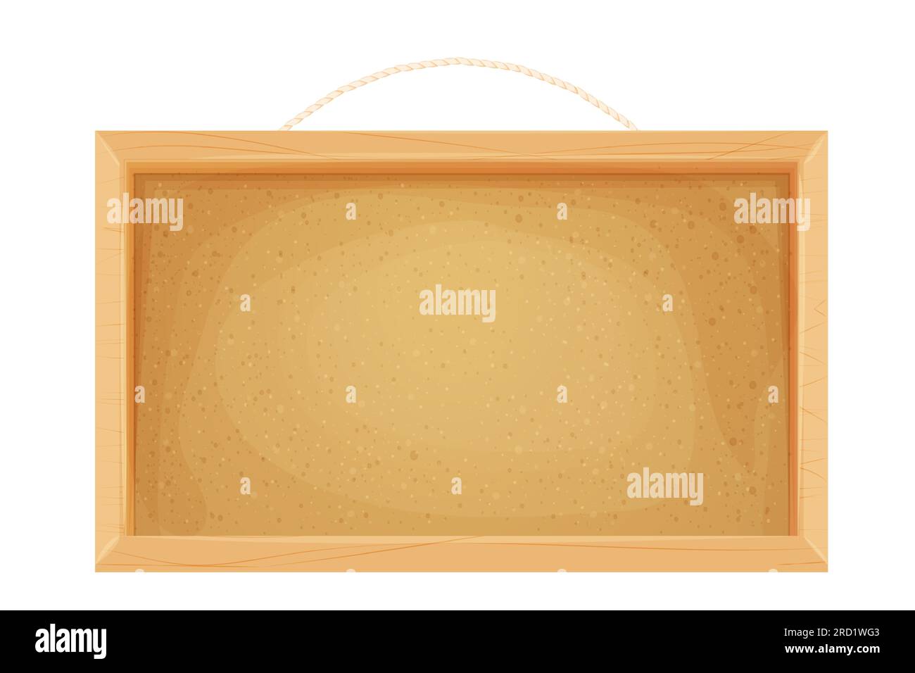 Cork board in wooden frame empty in cartoon style isolated on white ...