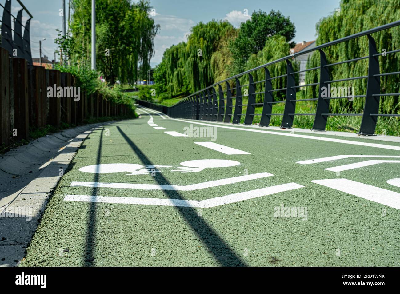New cyclist paths built in the modern city for ecological bicycle ...
