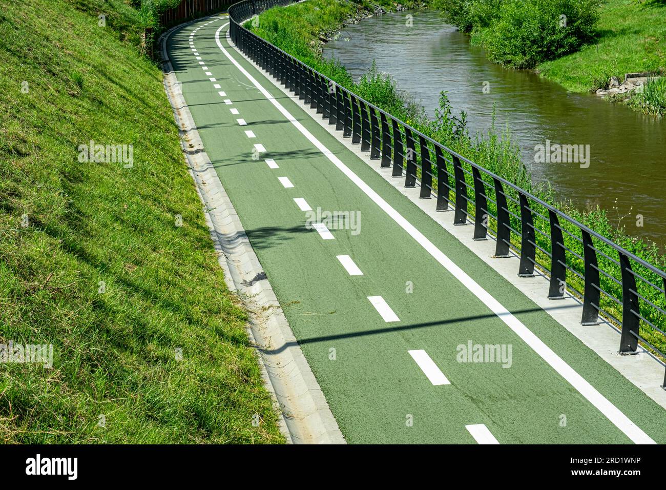 New cyclist paths built in the modern city for ecological bicycle ...