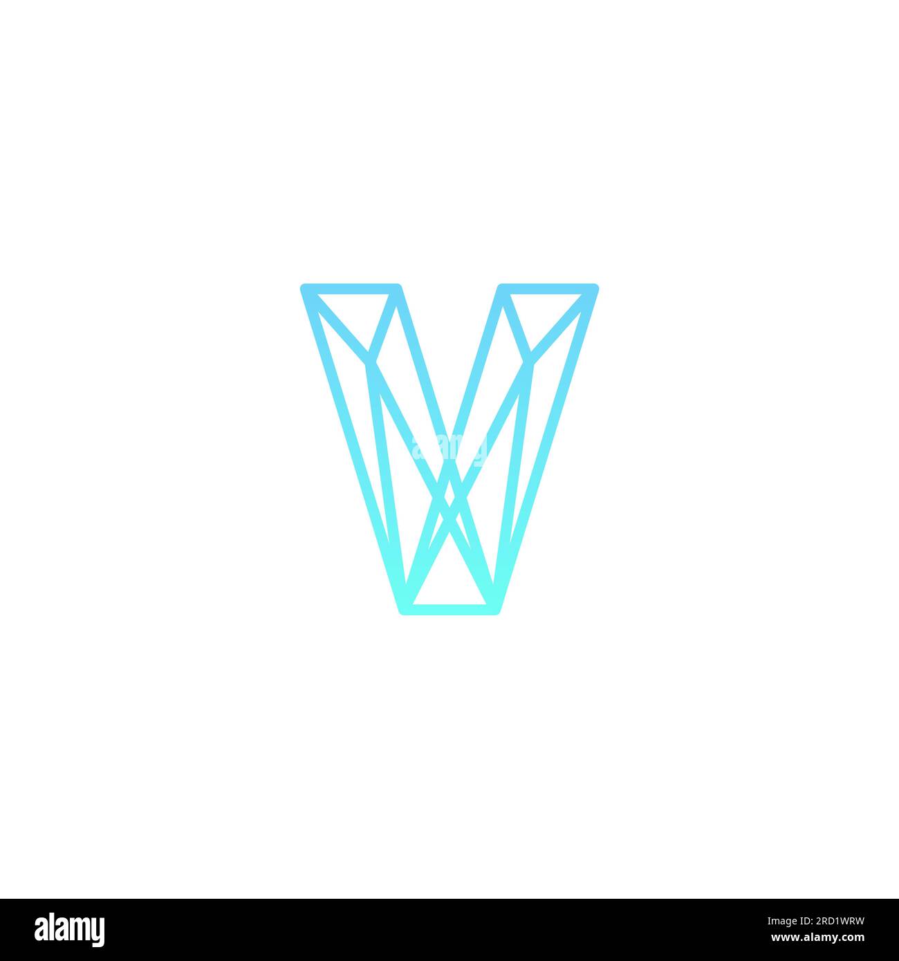 Letter V Line Logo Design. V Geometric Logo Stock Vector Image & Art ...