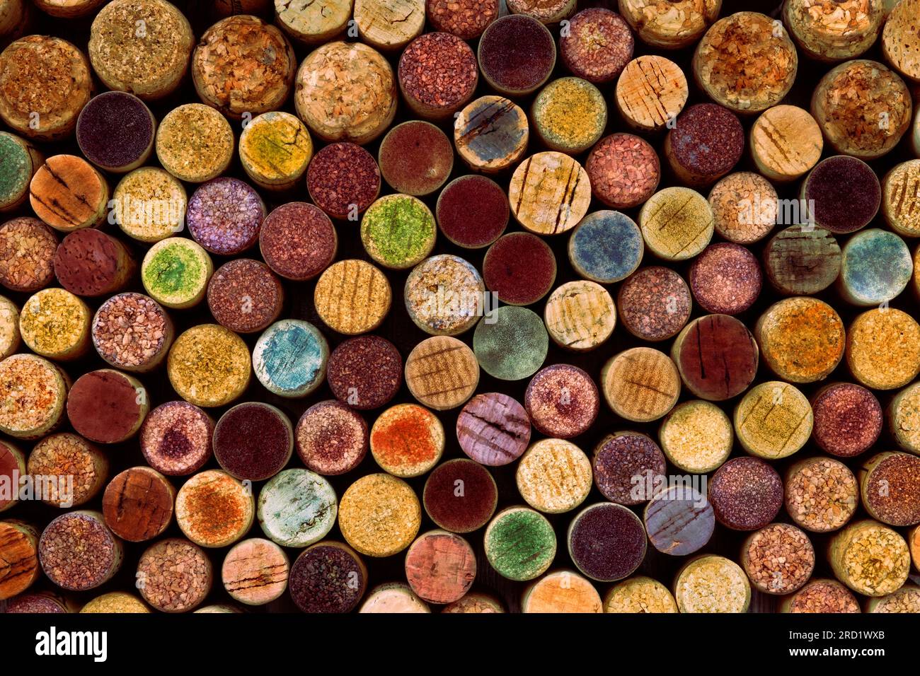 A random selection of used wine corks, some with vintage years. Top ...