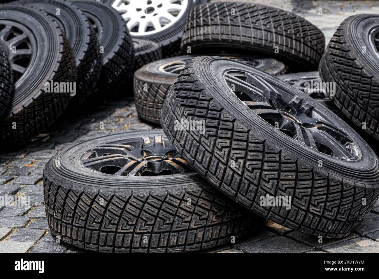 New high performance gravel rally tires Stock Photo - Alamy