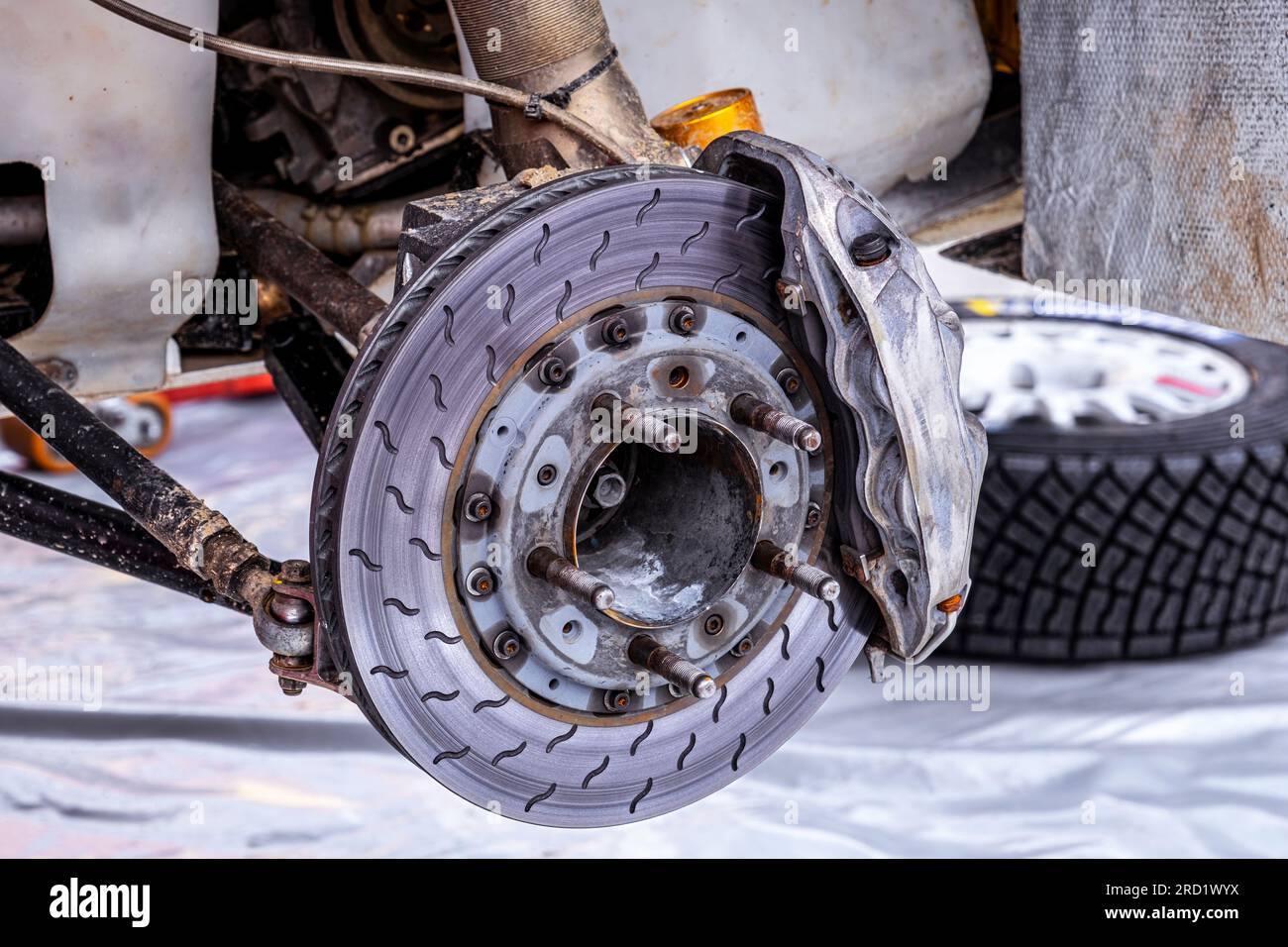 Rally race car brake system detail close up Stock Photo - Alamy
