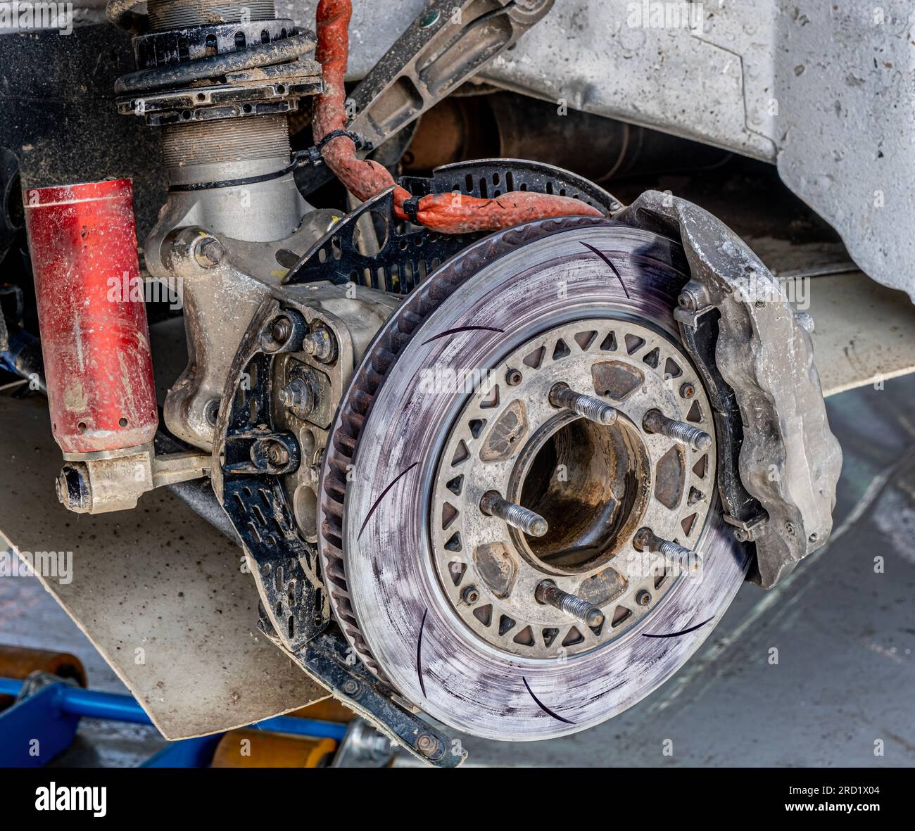 Rally race car brake system detail close up Stock Photo - Alamy