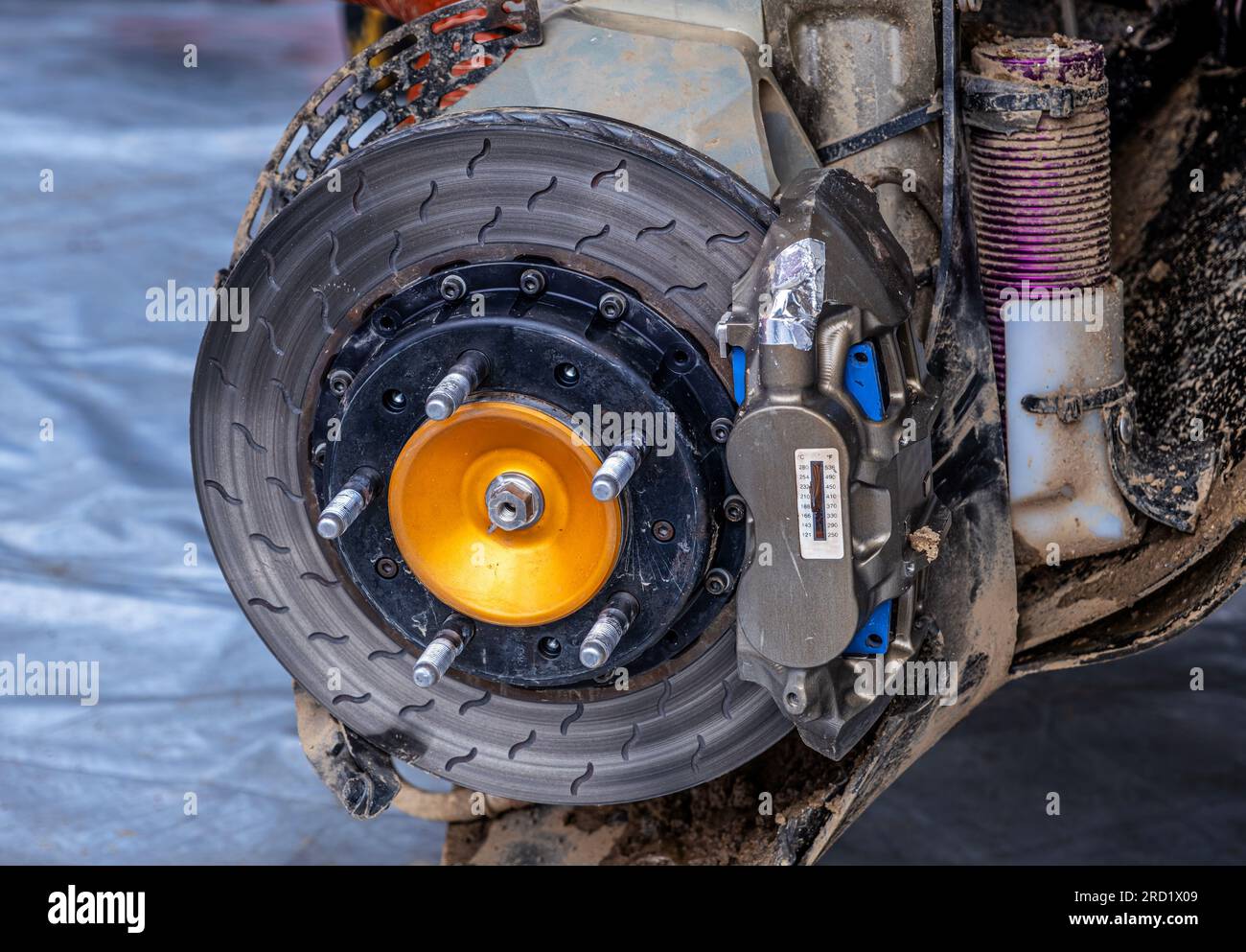 Rally race car brake system detail close up Stock Photo - Alamy
