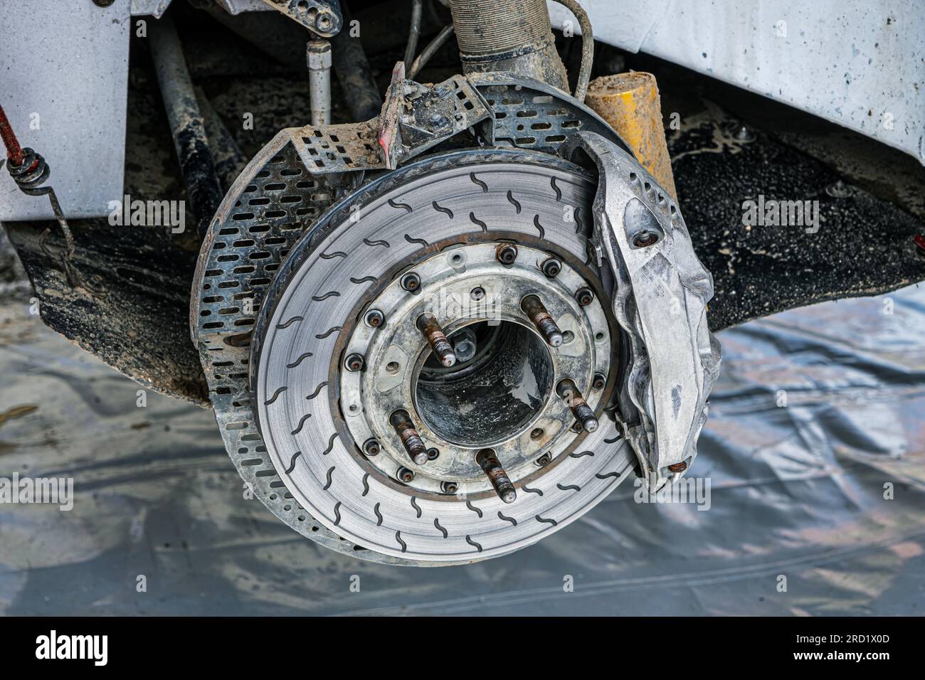 Rally race car brake system detail close up Stock Photo - Alamy