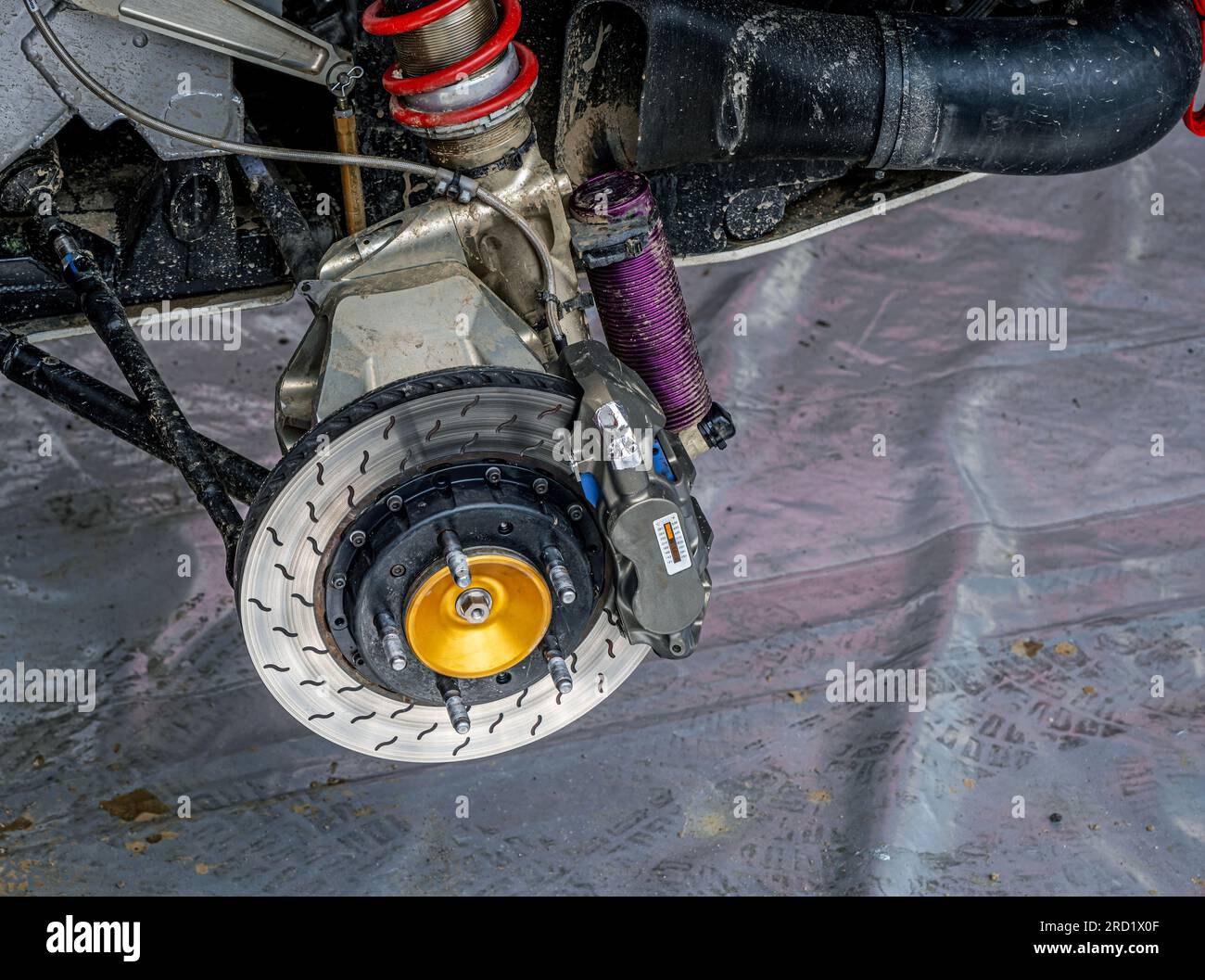 Rally race car brake system detail close up Stock Photo - Alamy