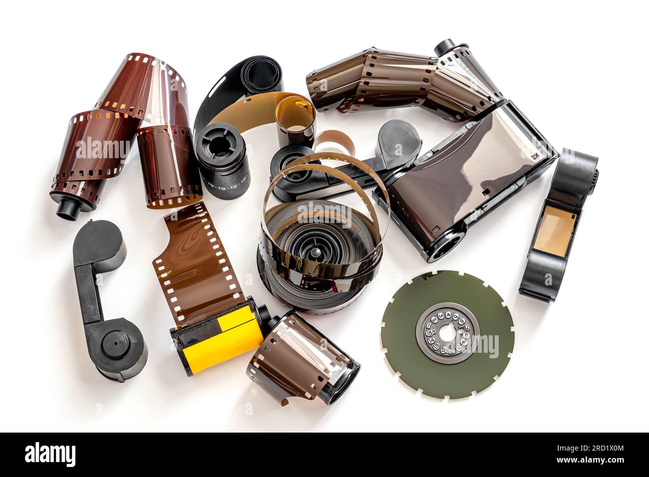 a collection of old photo films on white background Stock Photo - Alamy