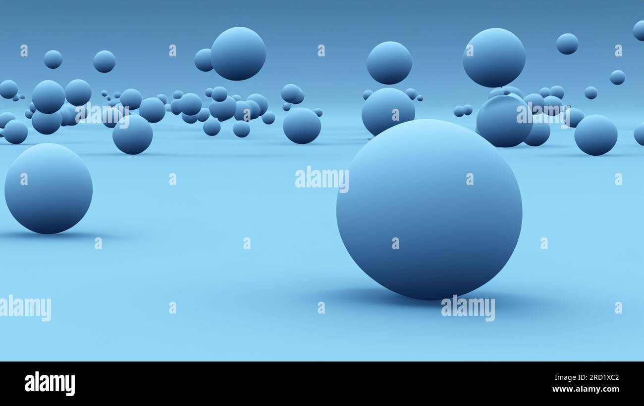 Floating spheres 3d rendering empty space Stock Photo - Alamy