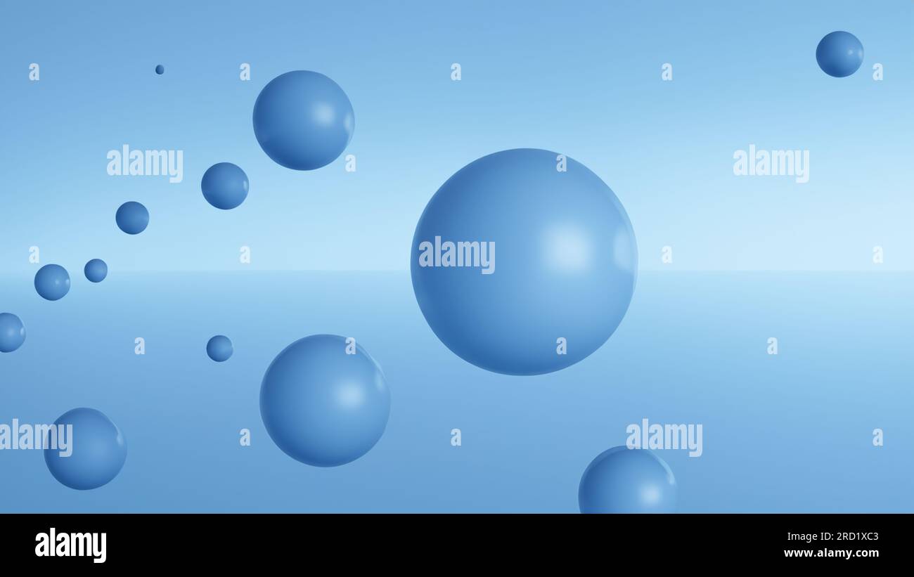 Floating spheres 3d rendering empty space Stock Photo - Alamy