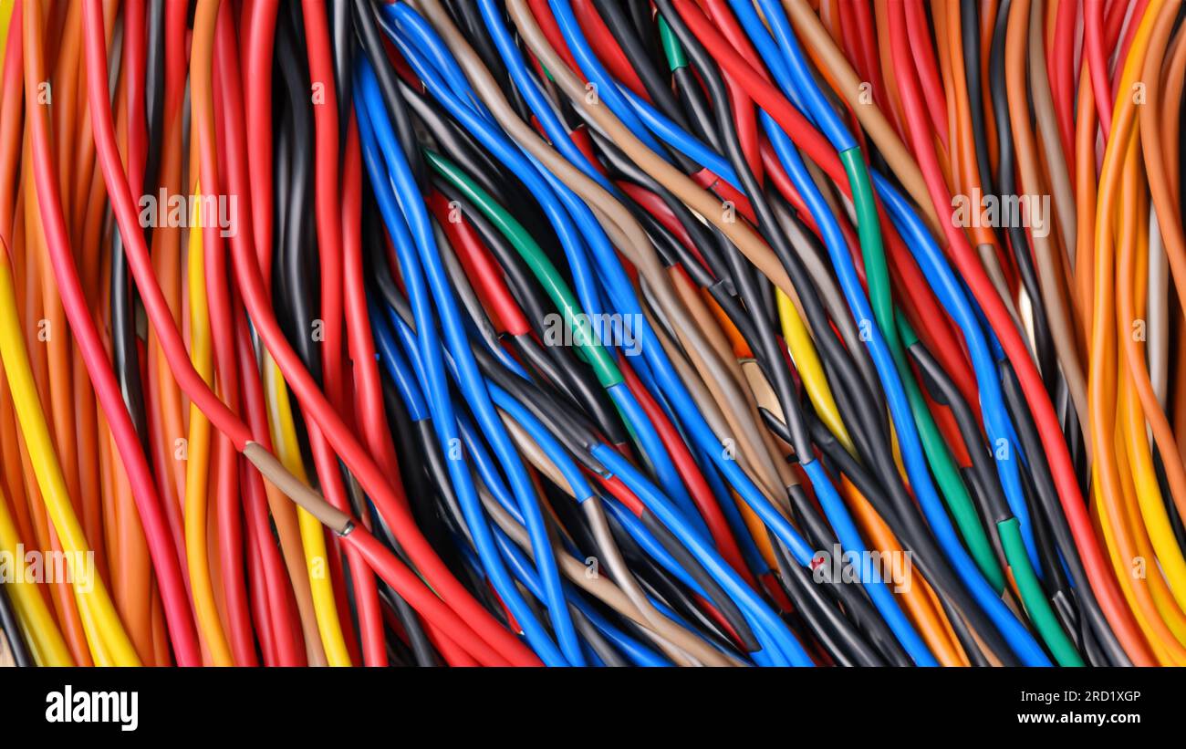 Group of colored electrical cables Stock Photo - Alamy