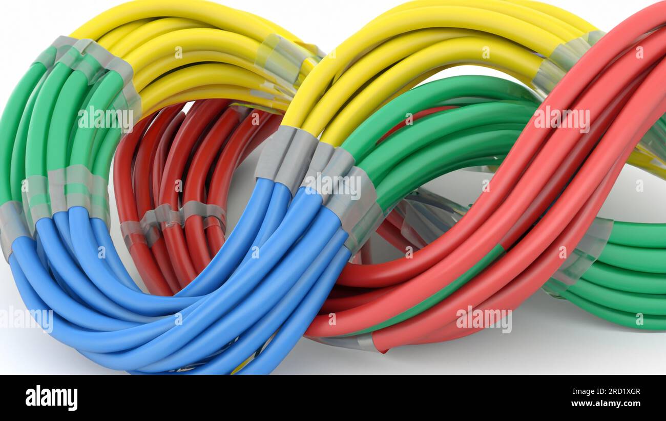 Group of colored electrical cables Stock Photo - Alamy