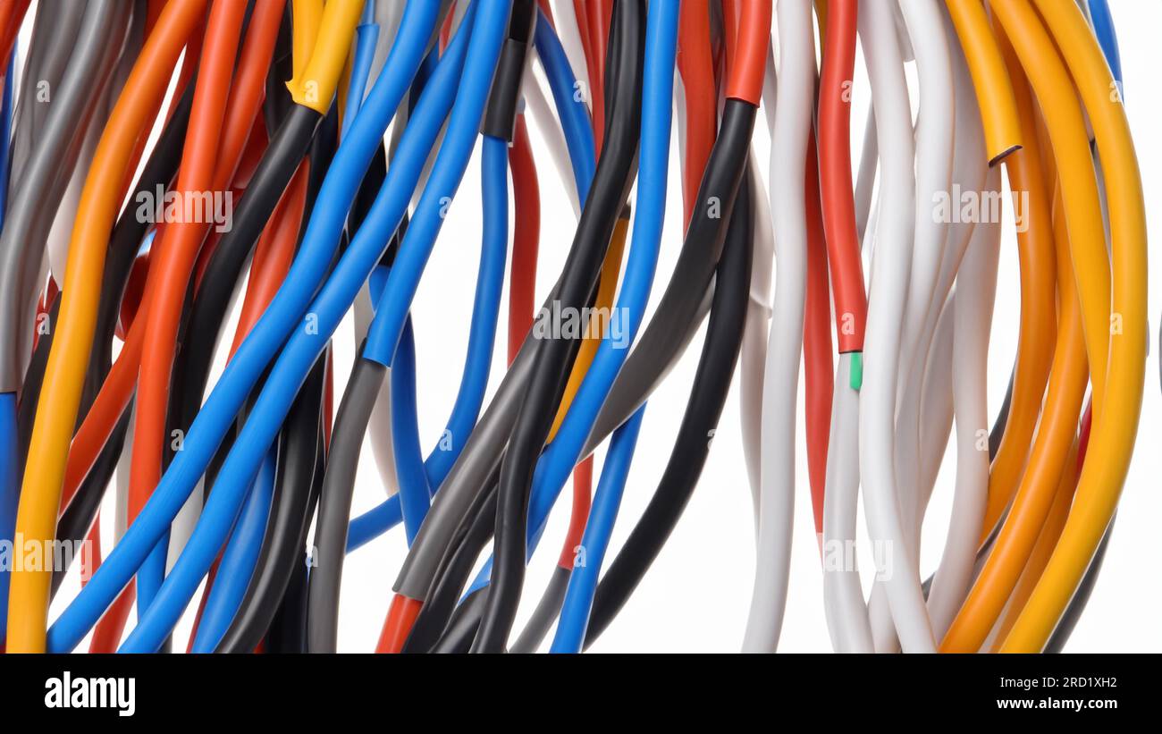 Group of colored electrical cables Stock Photo - Alamy