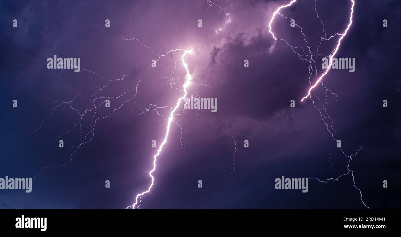 lightning on a stormy night Stock Photo - Alamy