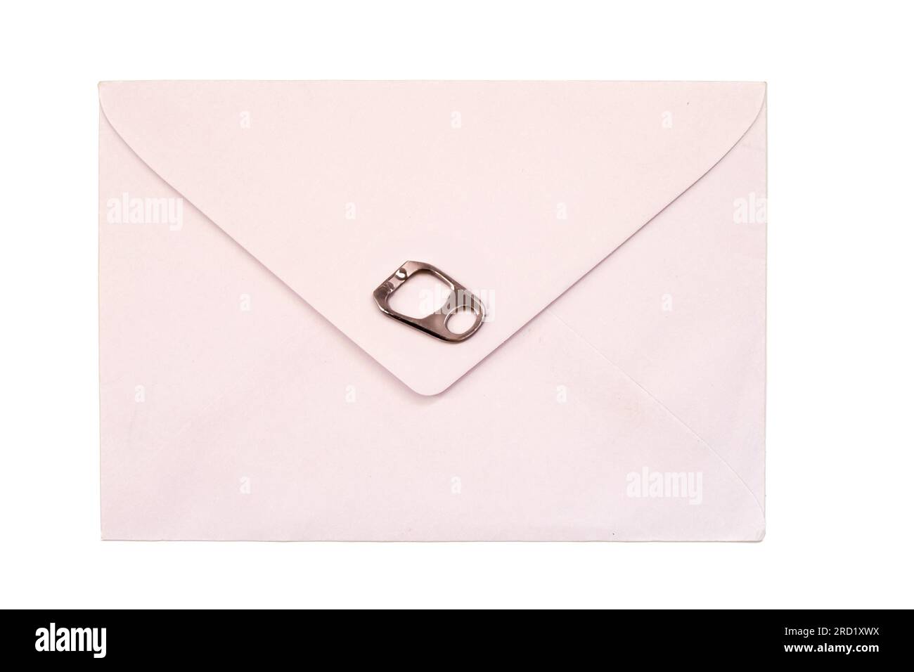 pink vintage paper envelope with metal ring pull for can opener ...