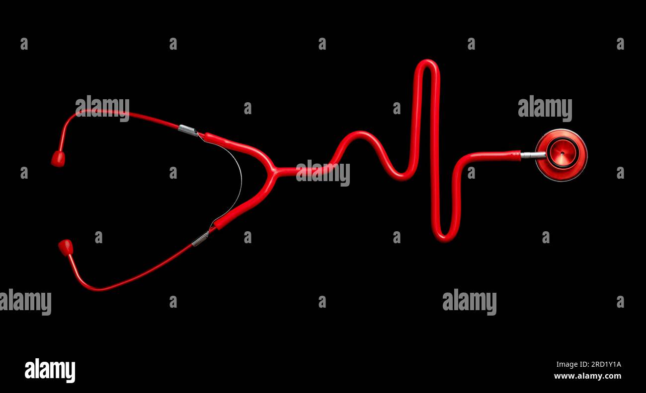 Stethoscope in the shape of a Heart Beat on a EKG Stock Photo - Alamy