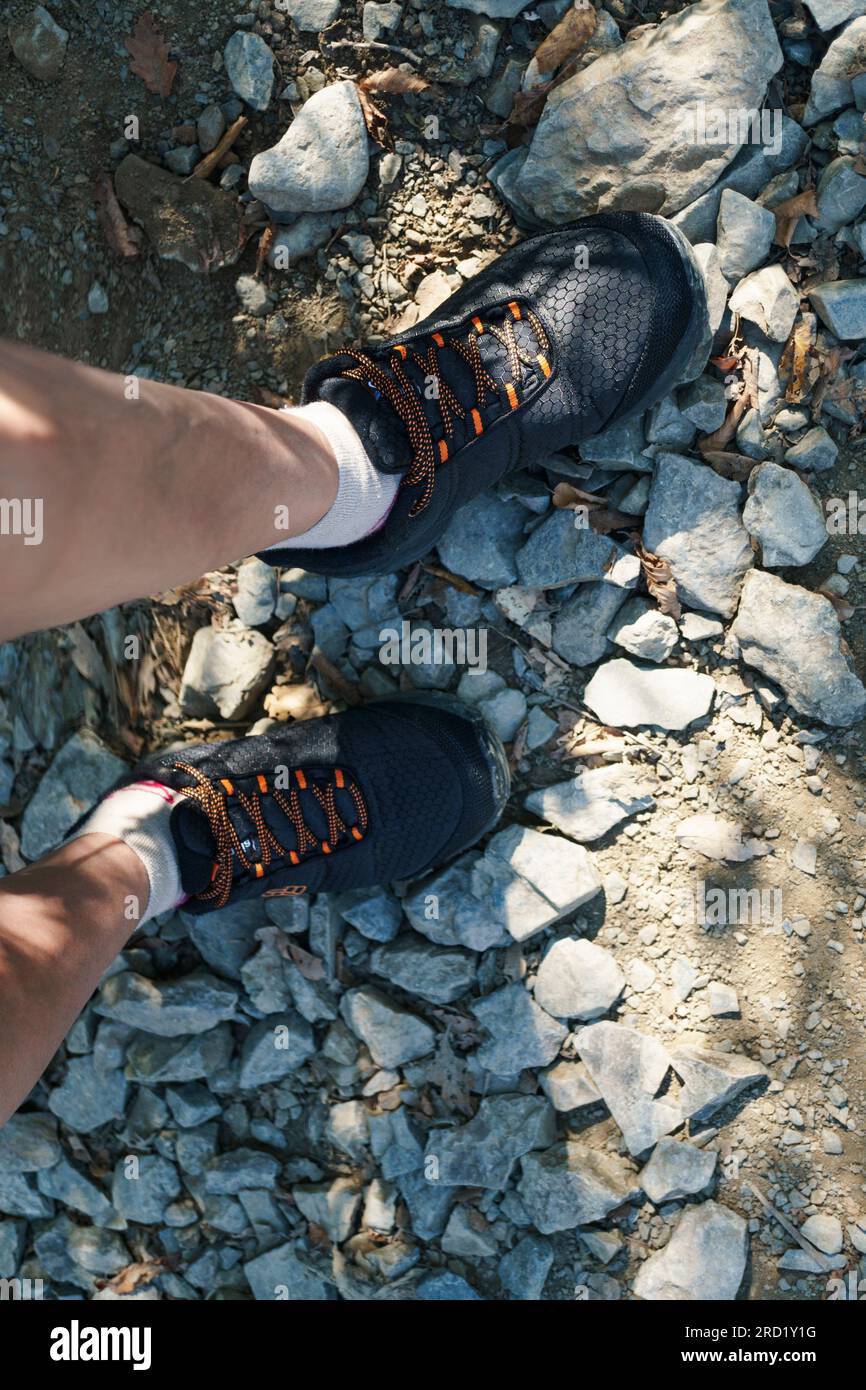 Female hikers climbing on rocky hi-res stock photography and images - Alamy