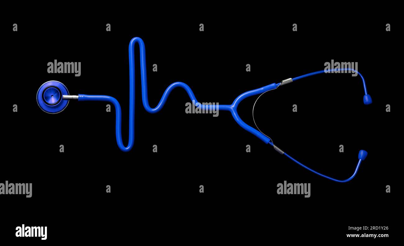Stethoscope in the shape of a Heart Beat on a EKG Stock Photo - Alamy