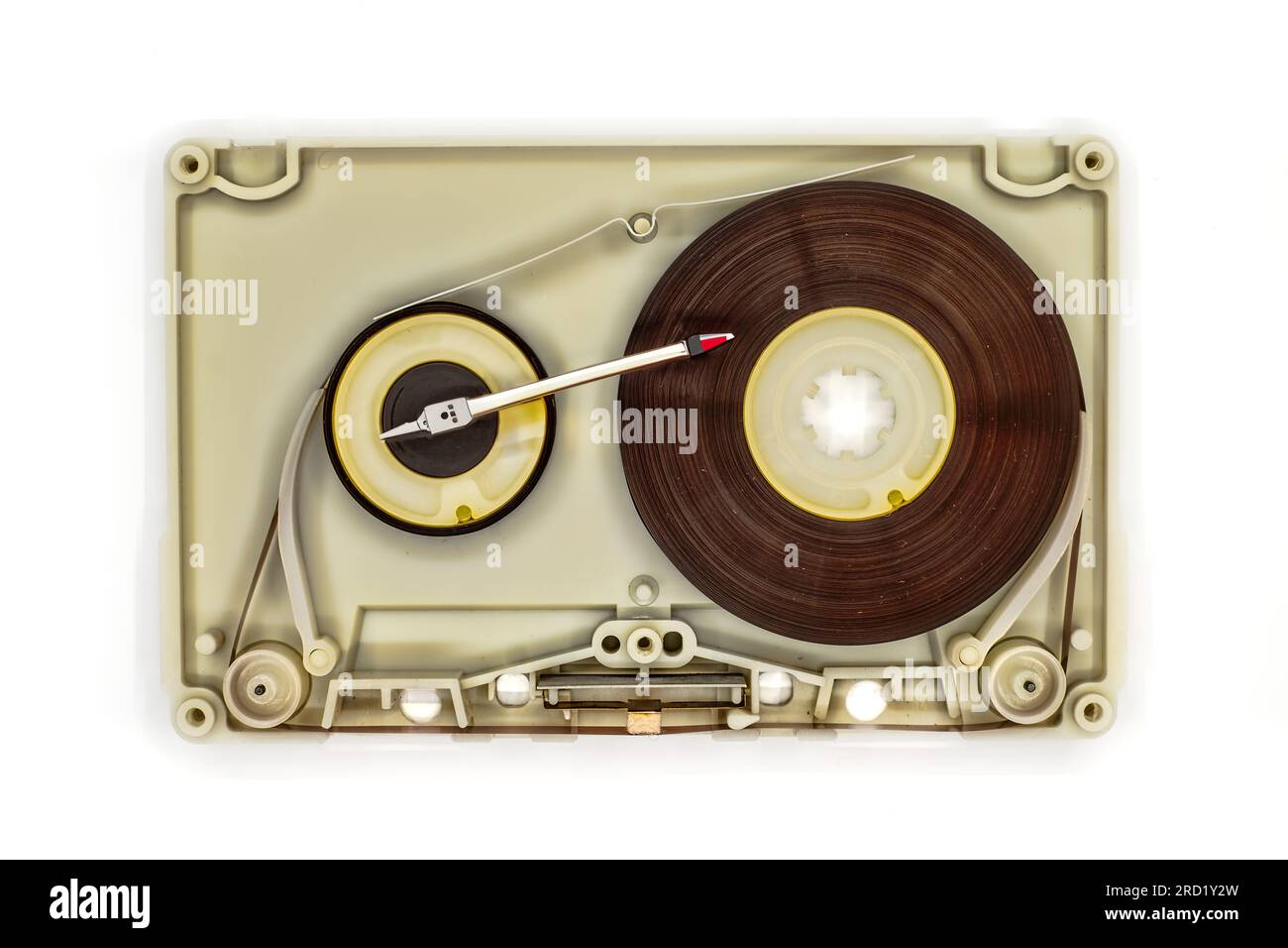 Turntable arm on a old audio cassette tape open Stock Photo - Alamy