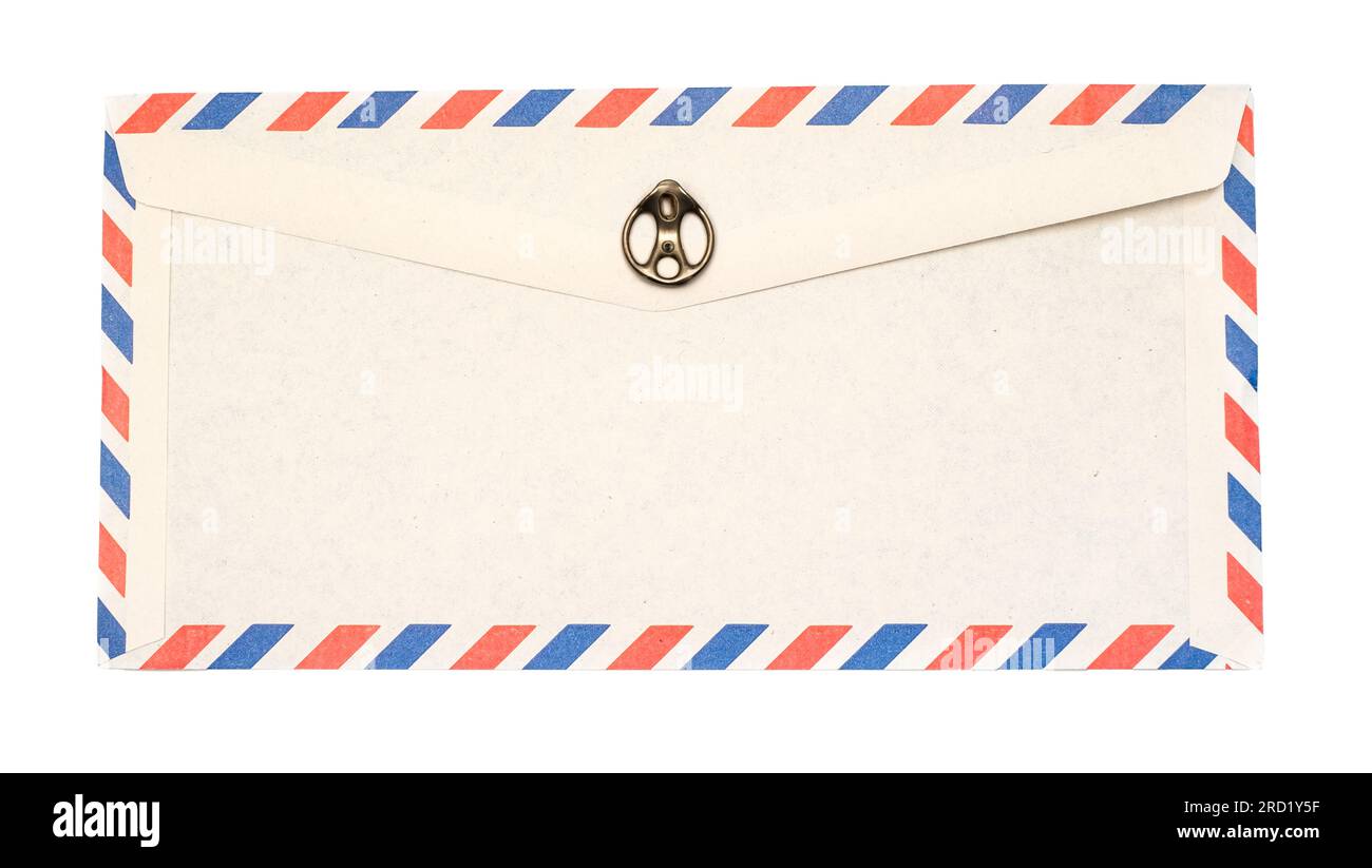 vintage paper envelope with old metallic soda Can ring pull isolated on ...