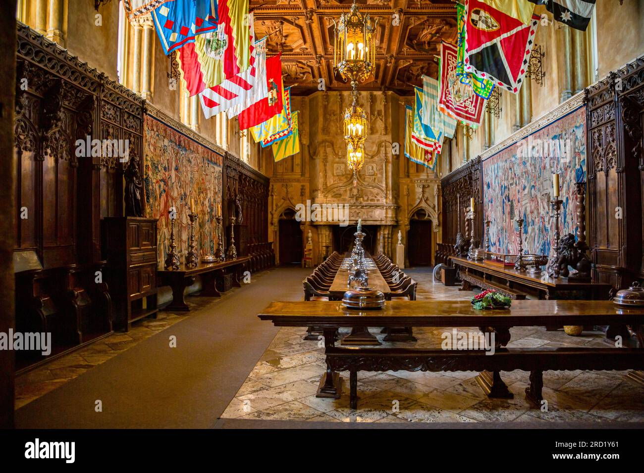 Hearst Castle, California, USA - 27 April 2017- Refectory, or grand ...