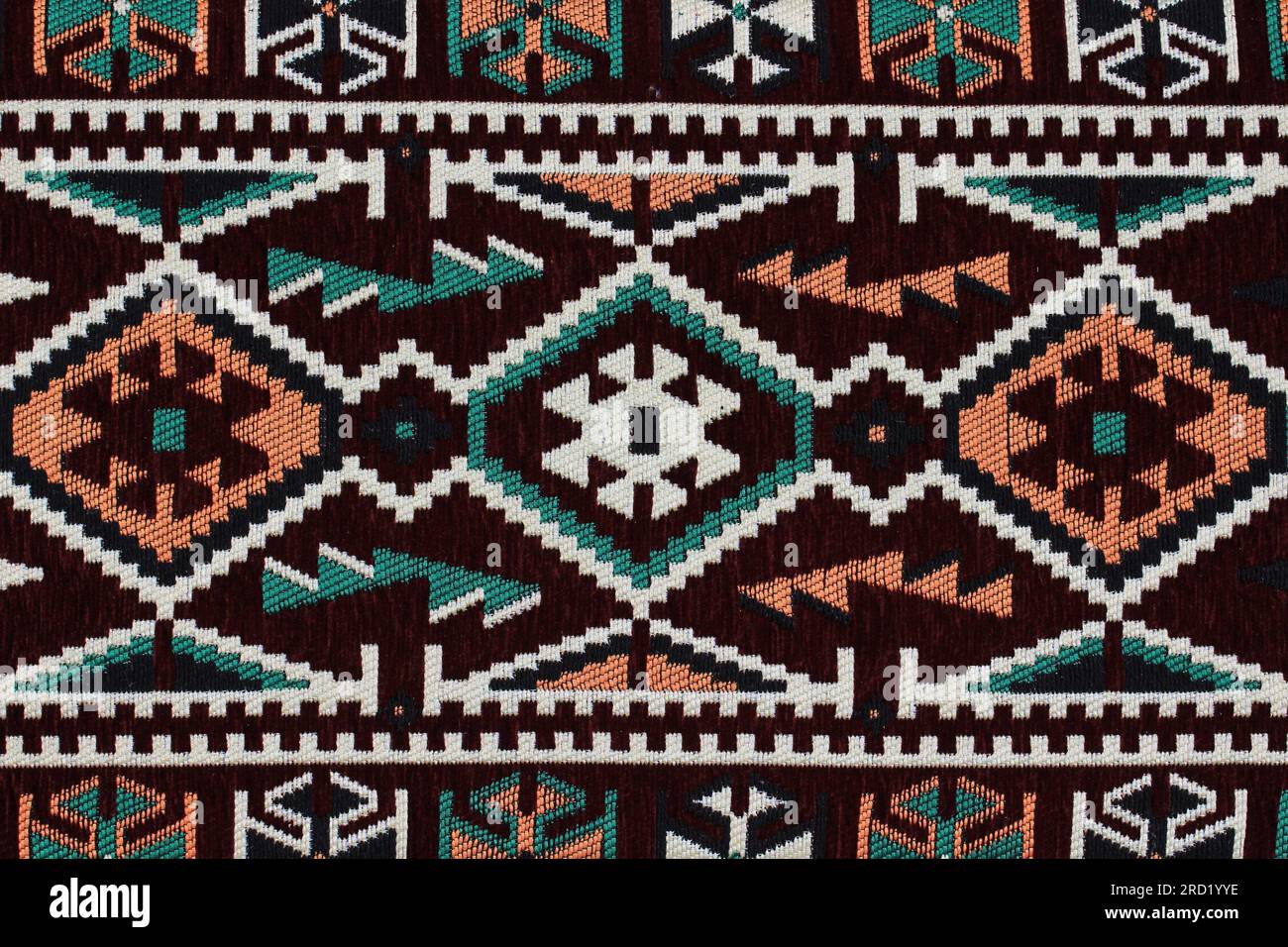 Traditional Turkish carpet and kilim motifs. There are geometric motifs ...