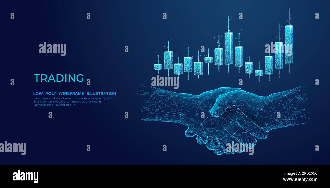 Abstract handshake and stock market candlestick Stock Vector Image ...