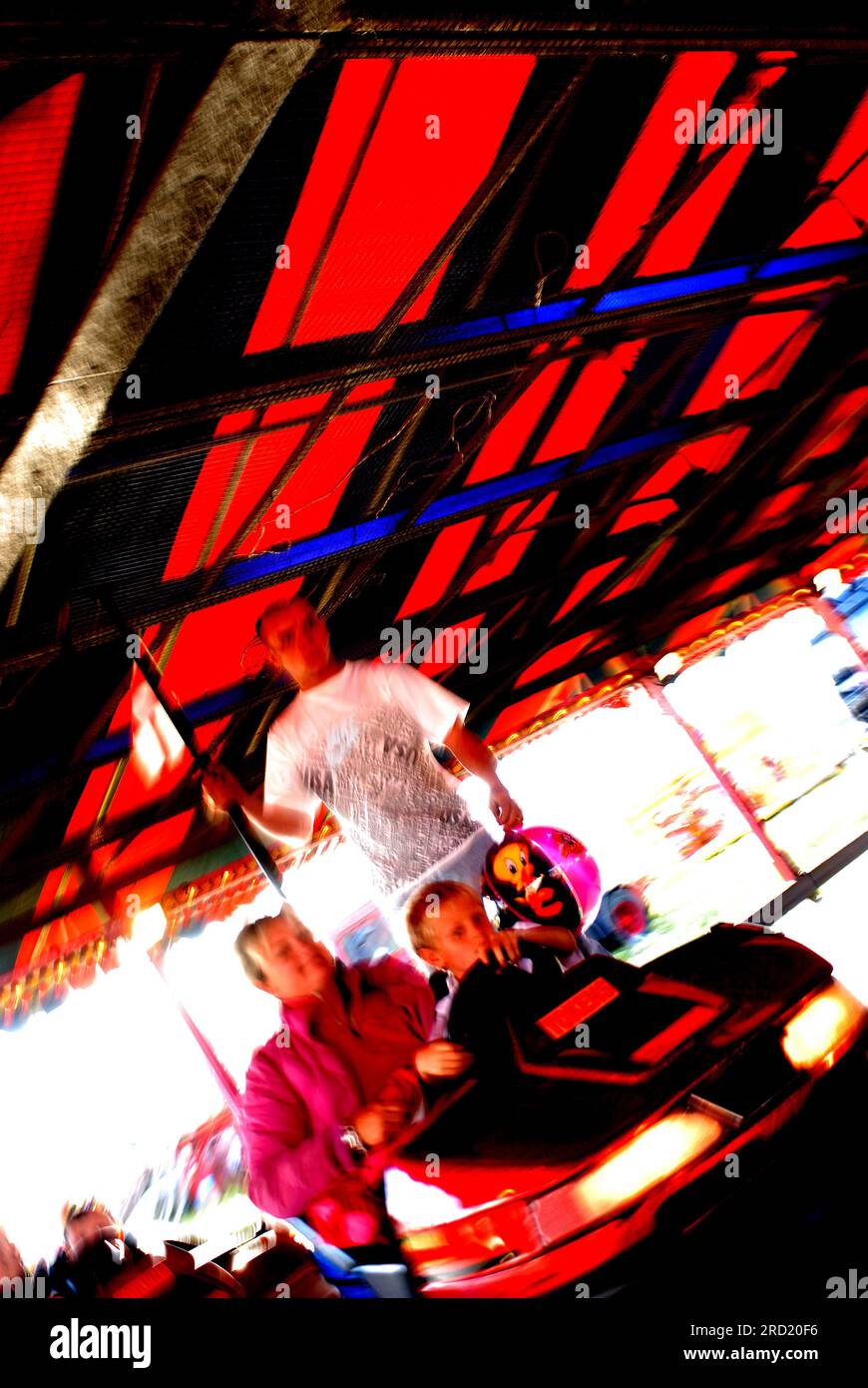Dodgem cars at The Hoppings funfair, Newcastle upon Tyne Stock Photo ...