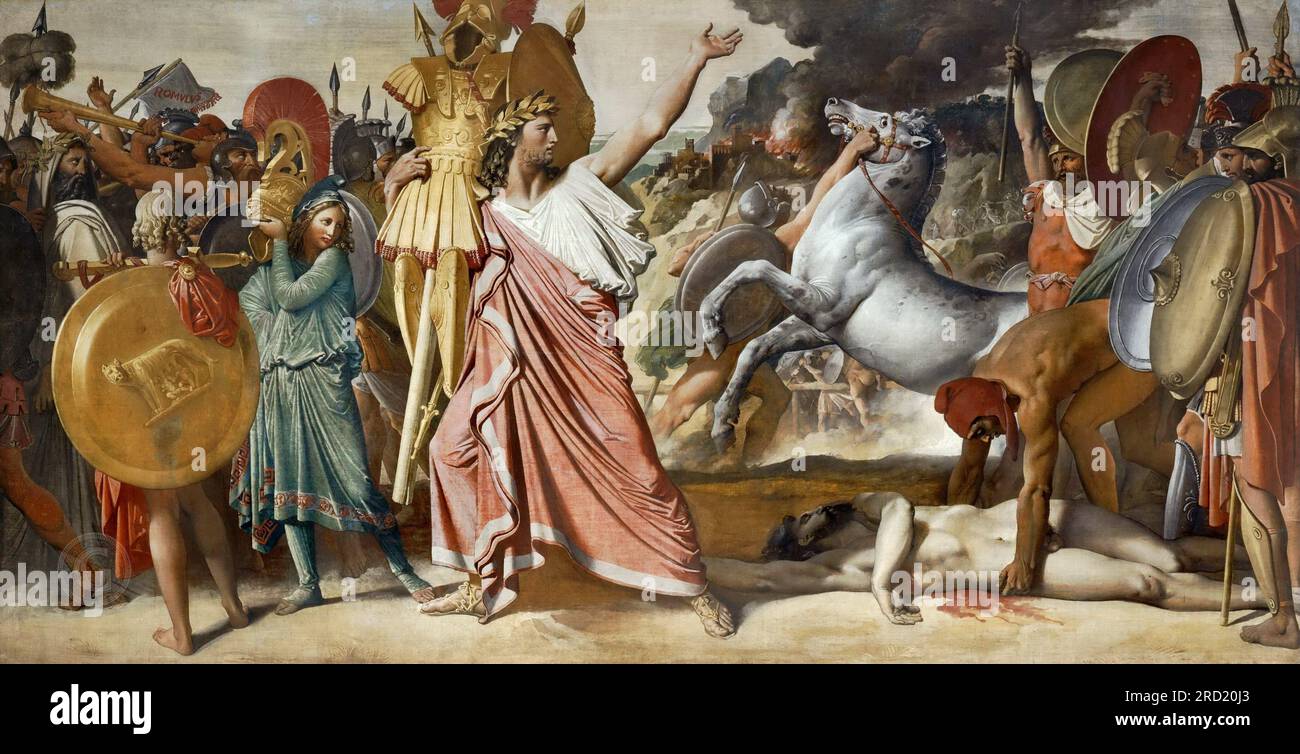 -Romulus, victorious against Acron, Ingres, Jean Auguste Dominique ...