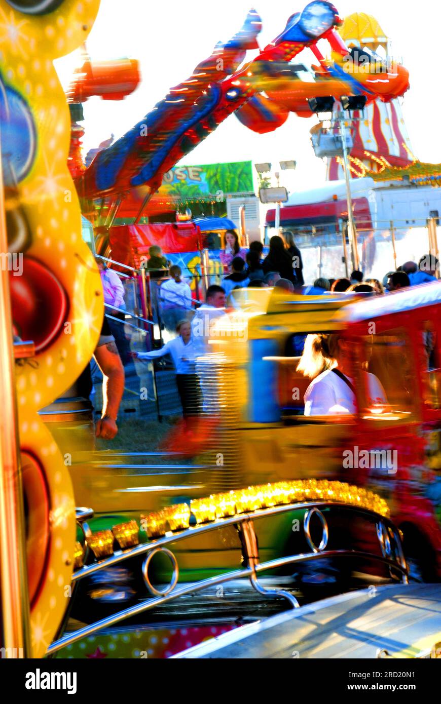 Rides at The Hoppings funfair, Newcastle upon Tyne Stock Photo - Alamy