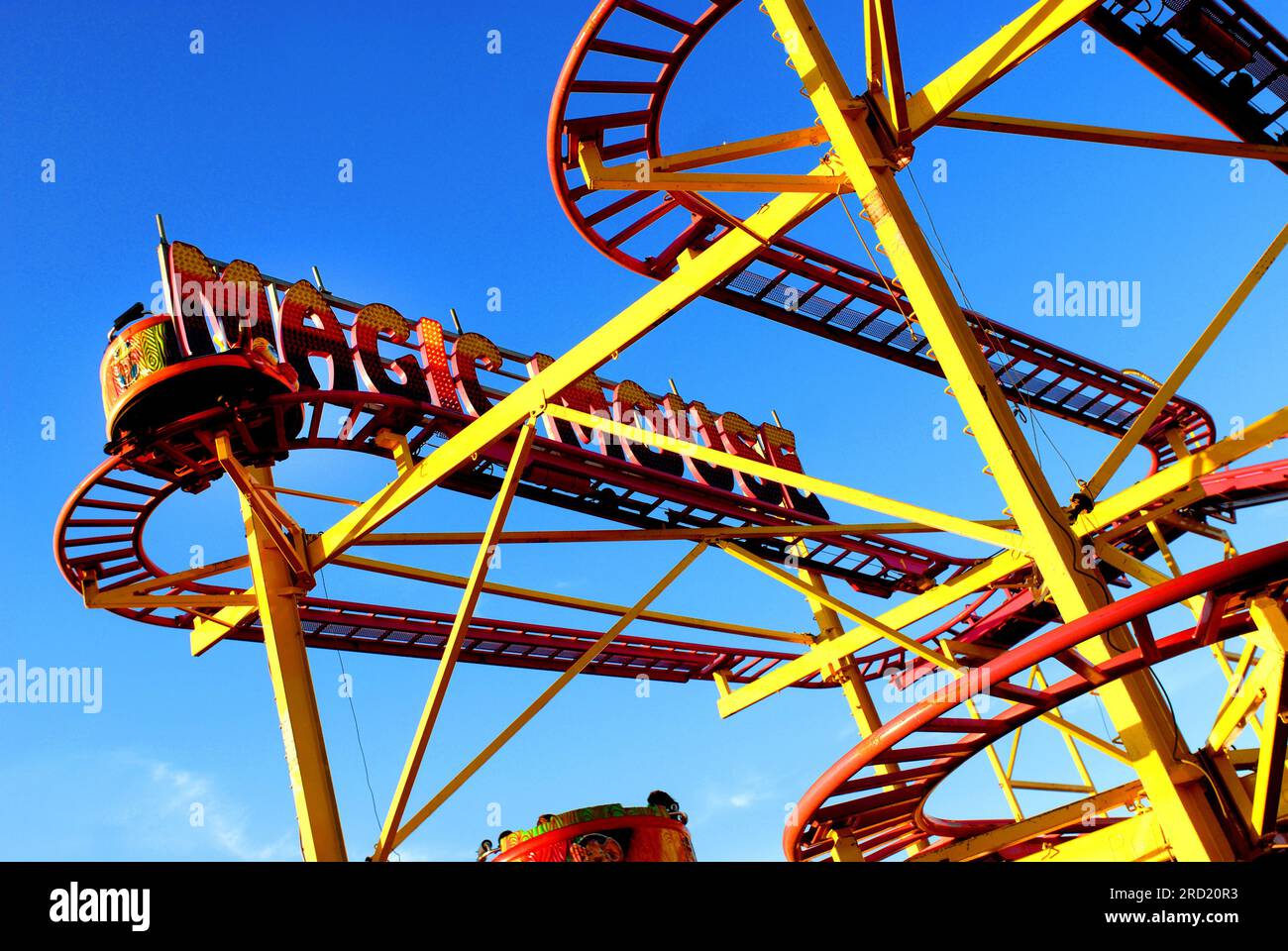 Magic Mouse roller coaster at The Hoppings funfair, Newcastle upon Tyne ...