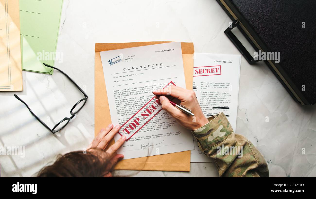 Top Secret Documents On Table Stock Photo - Alamy