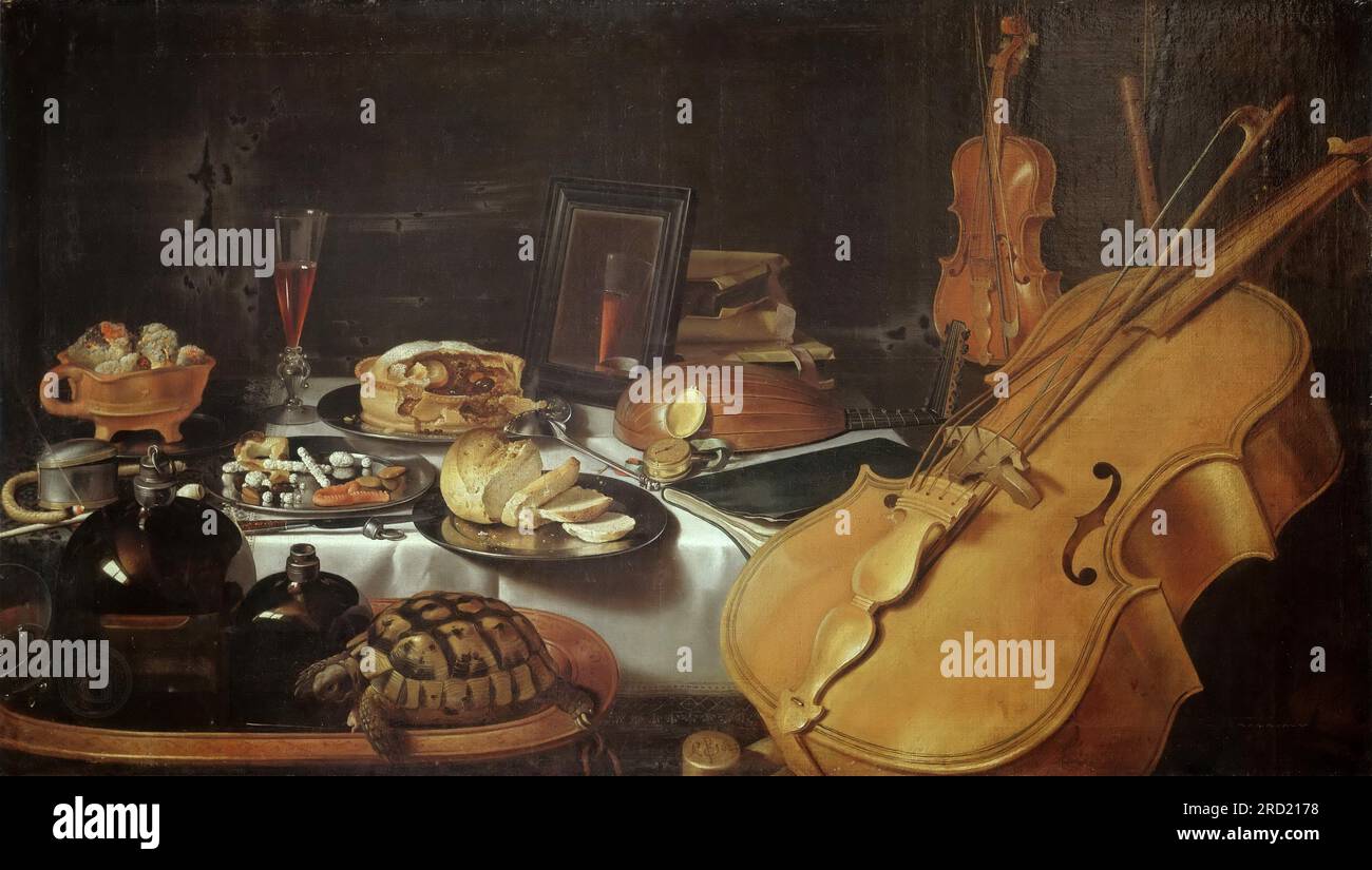 Pieter Claesz. -- Still Life with Musical Instruments 1623, 69х122 ...
