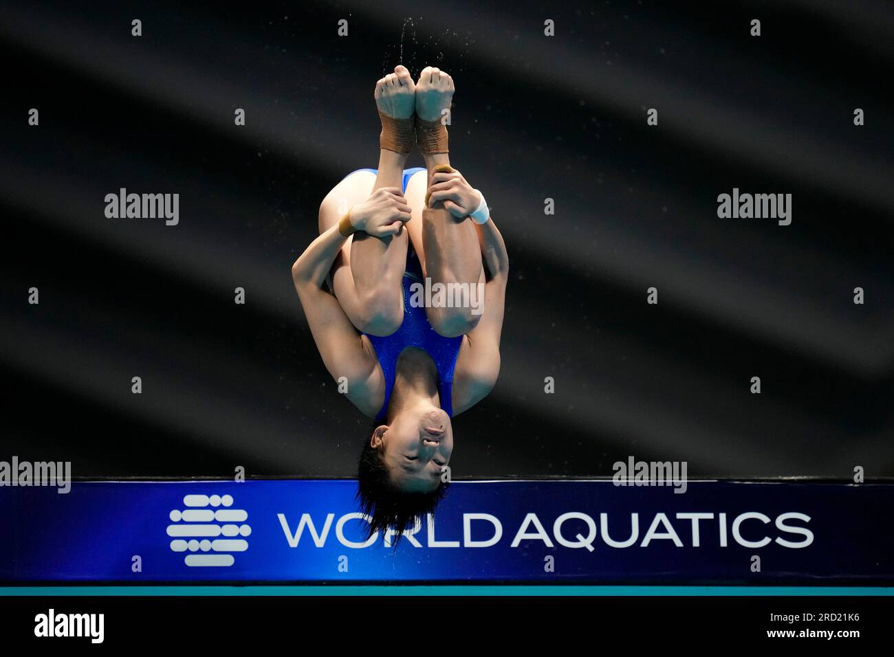 Quan Hongchan of China competes during the women's 10m platform diving ...