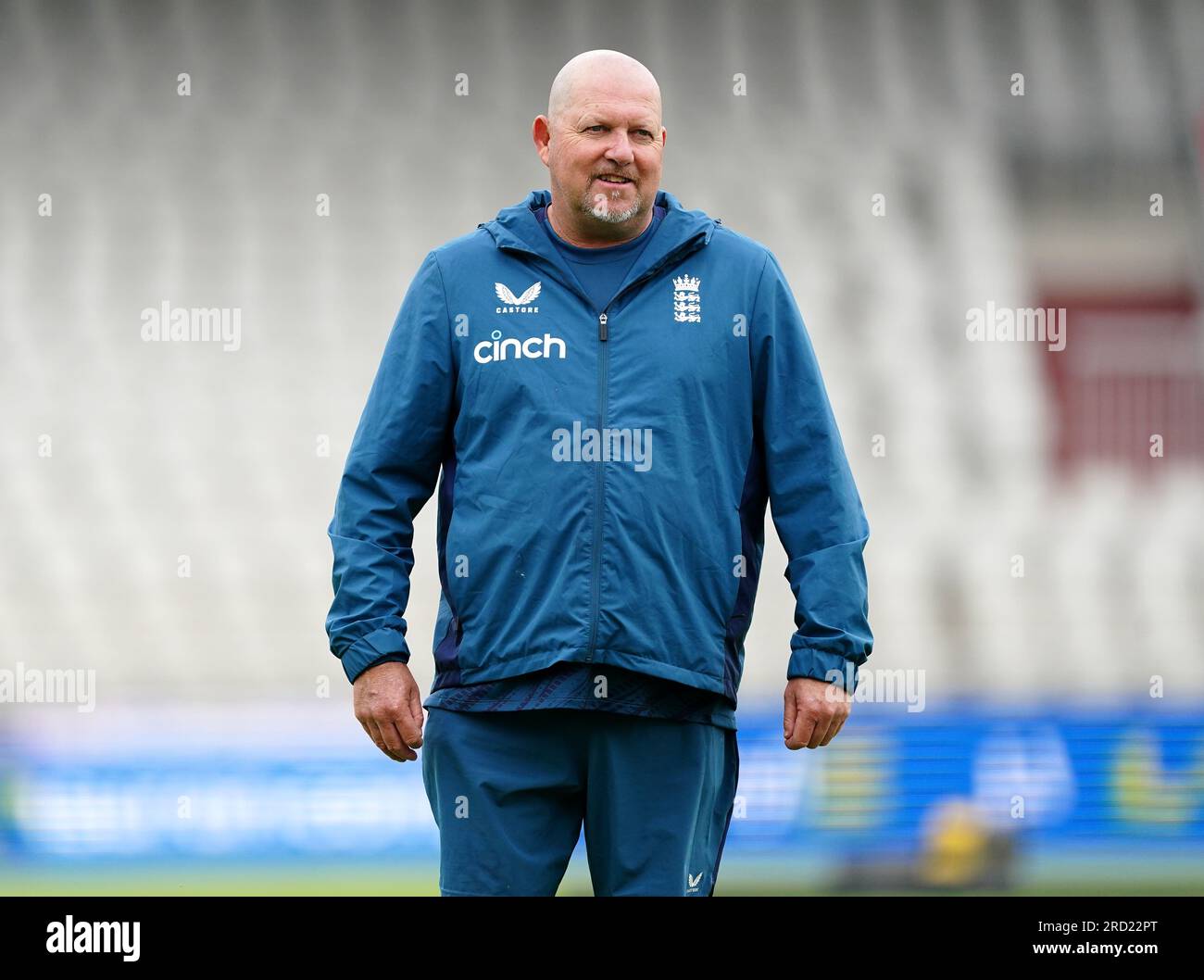 England fast bowling coach David Saker during a nets session at the ...