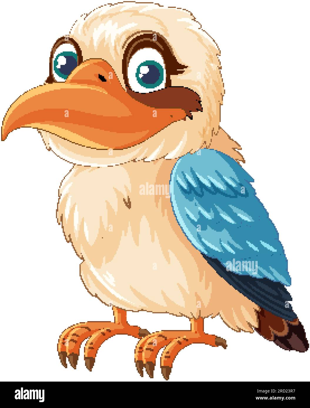 A cartoon illustration of a cute Kookaburra, a native Australian bird ...