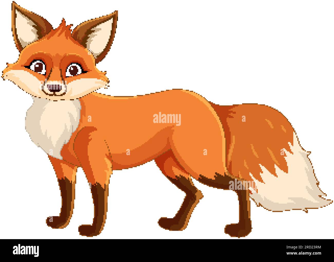 Cute red fox cartoon isolated illustration Stock Vector Image & Art - Alamy