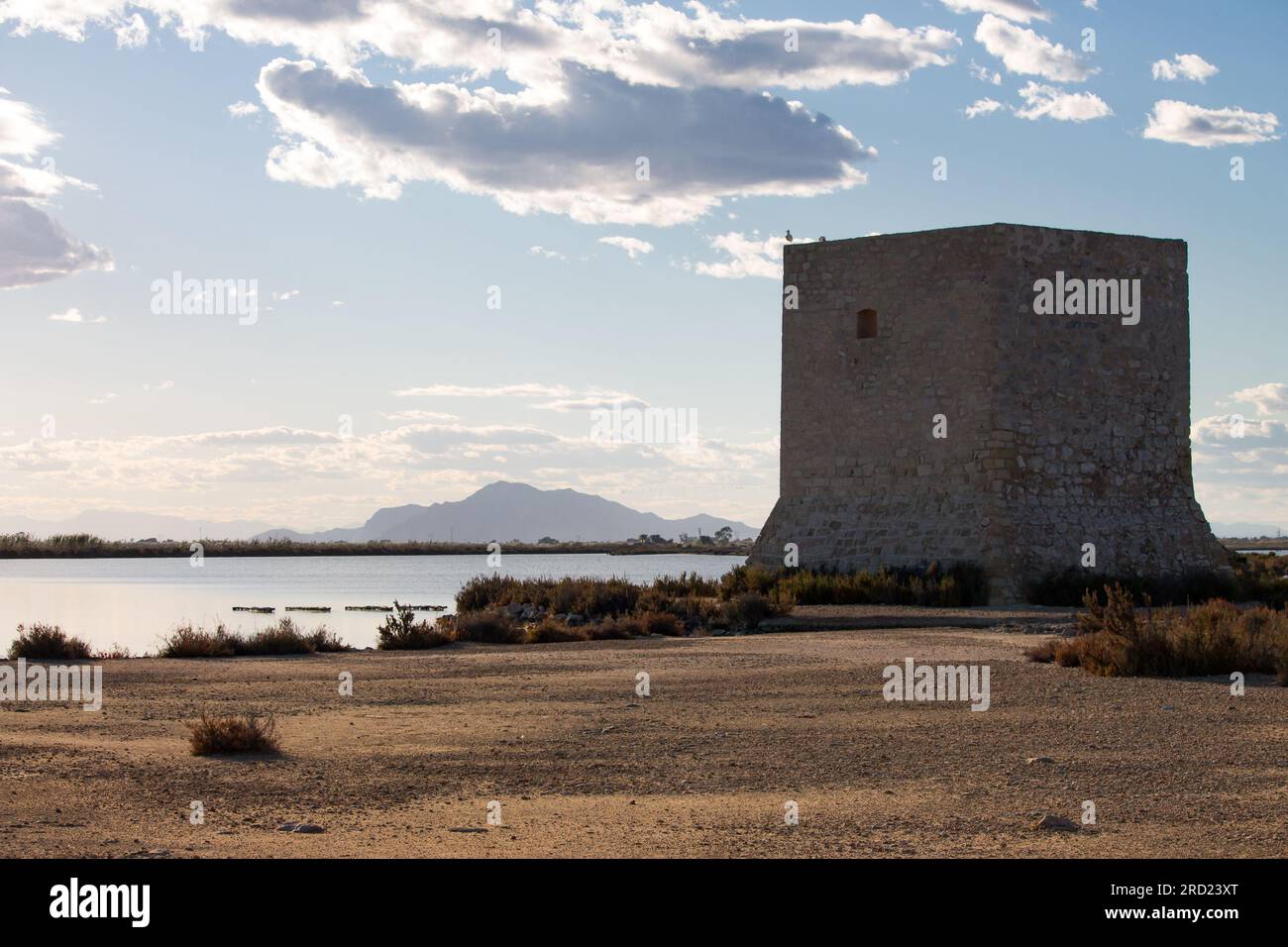 Tamarit Tower of the Saltworks of Santa Pola, Alicante, Spain Stock ...
