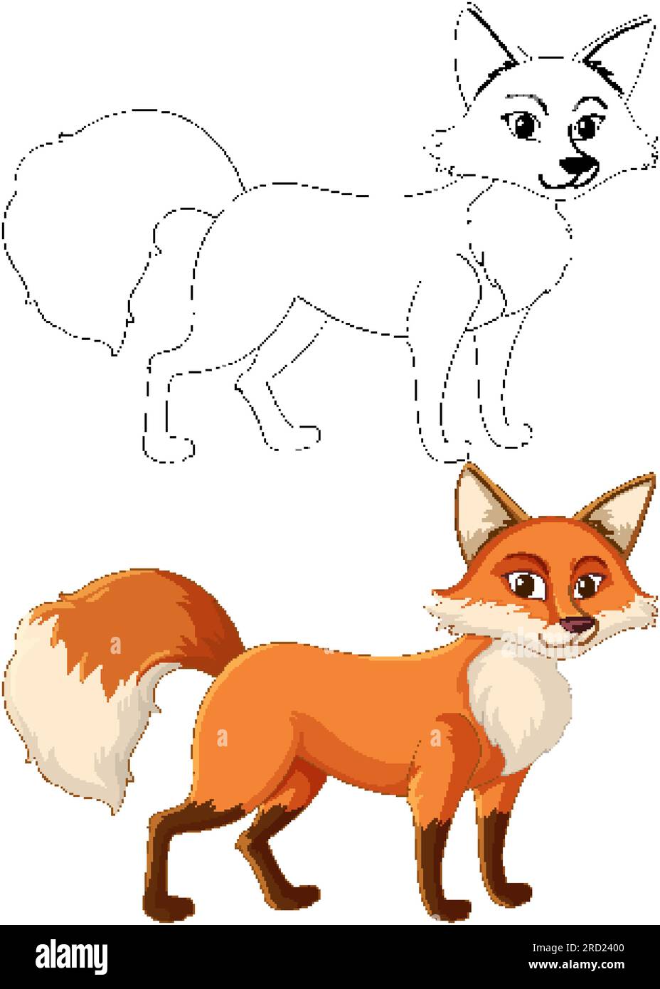 Cute red fox cartoon isolated illustration Stock Vector Image & Art - Alamy