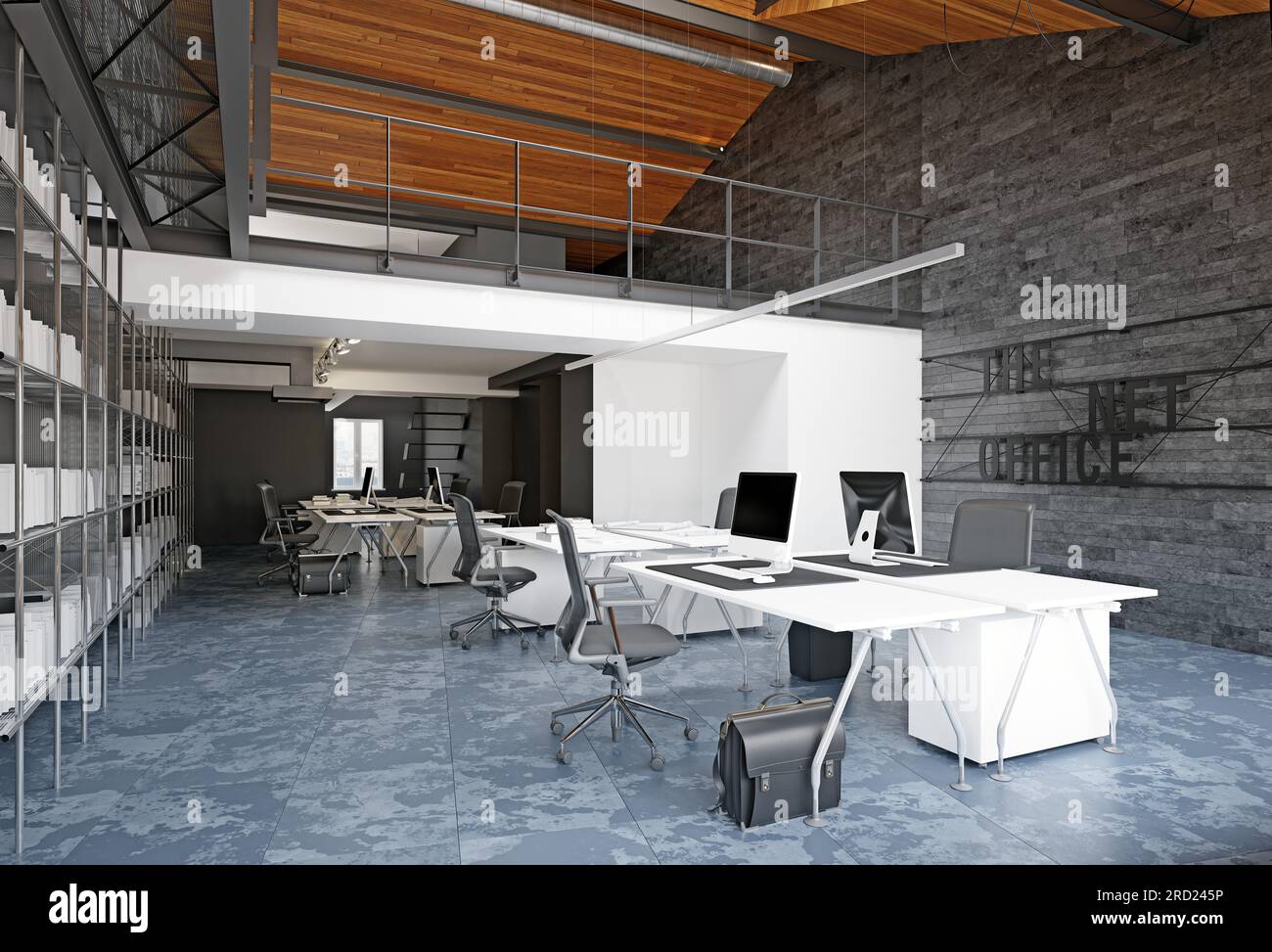 modern loft office interior Stock Photo - Alamy