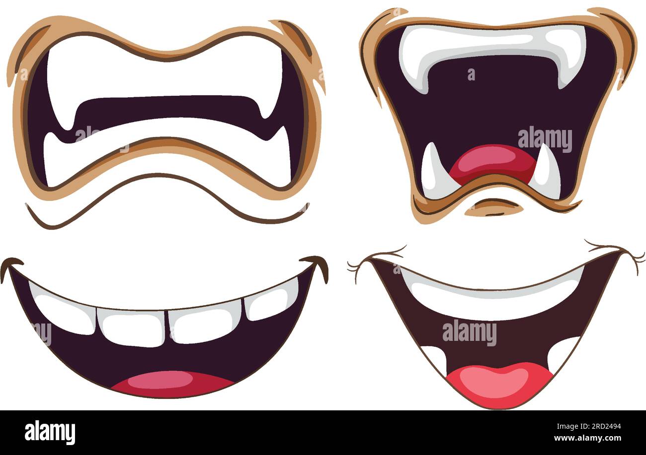 Set of human mouth illustration Stock Vector Image & Art - Alamy