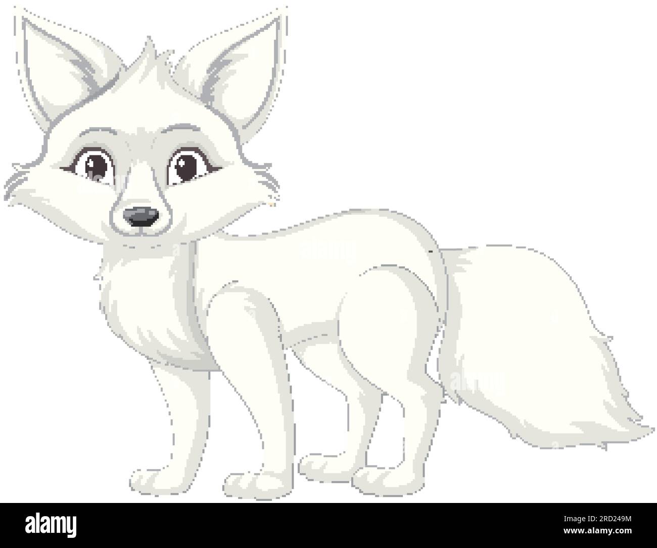 Cute white fox cartoon isolated illustration Stock Vector Image & Art ...